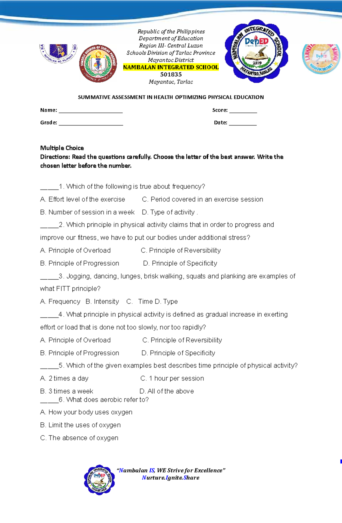 HOPE - Summative - BS Tourism Management - Studocu