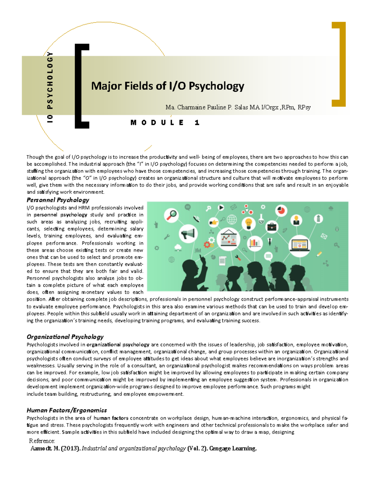 Major Fields of IO Psychology - Warning: TT: undefined function: 32 Warning: TT: undefined ...