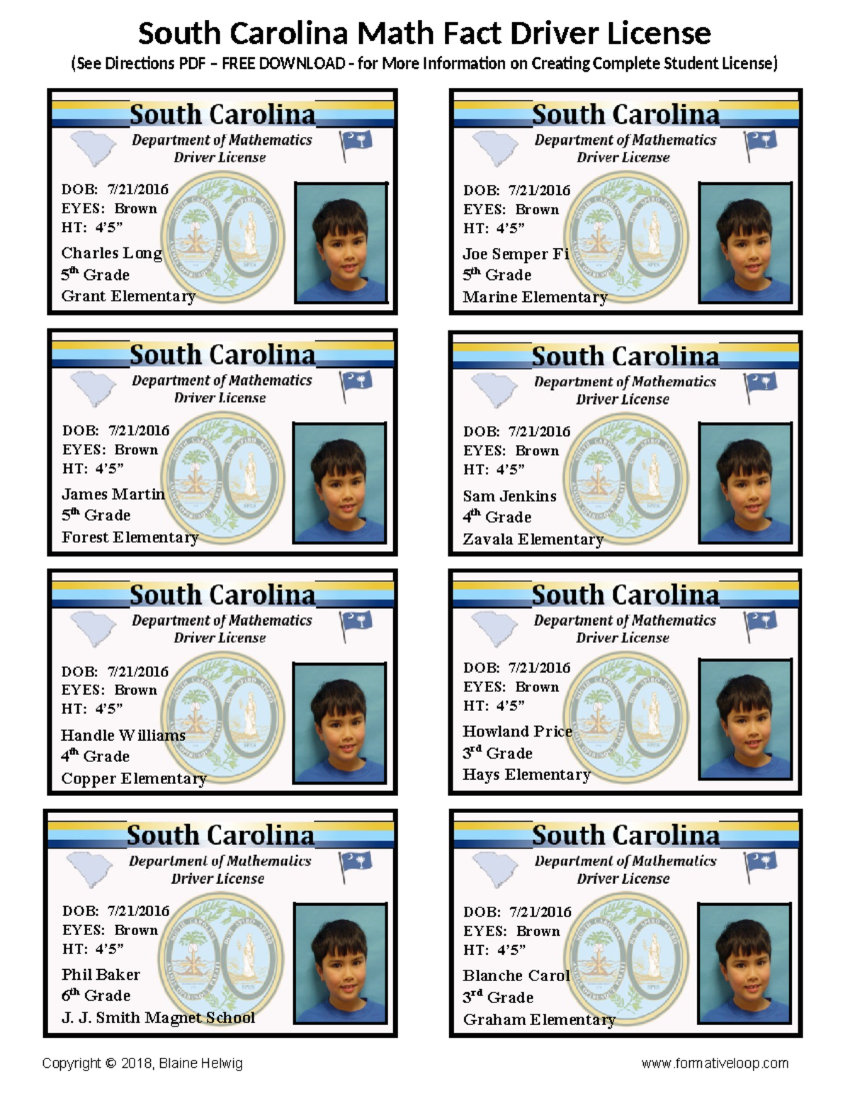 Southcarolinamath Drivers License Math Fact Incentive Prog Templatefree ...