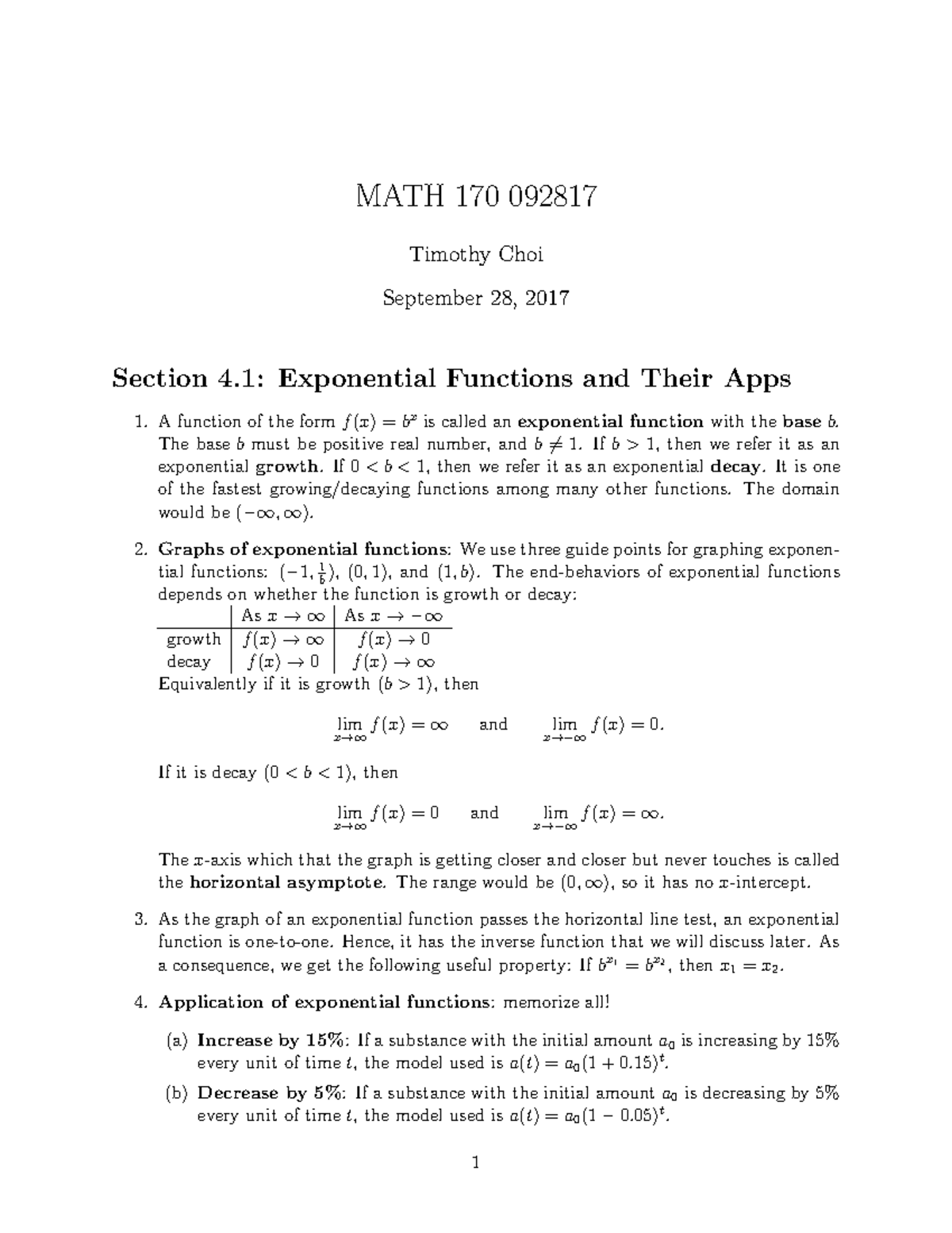Math170 092817 - Lecture notes 1 - MATH 170 092817 Timothy Choi ...