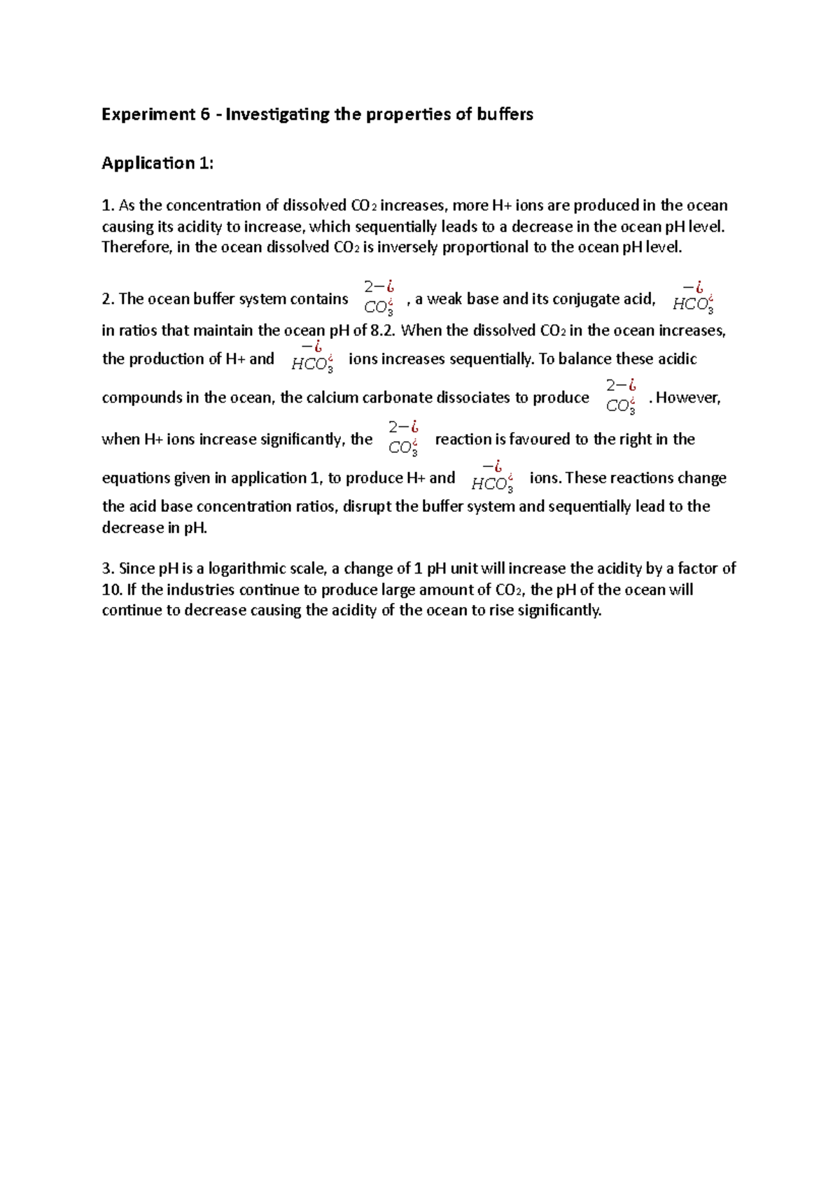 Prac 6 - Summary - Experiment 6 - Investigating the properties of ...