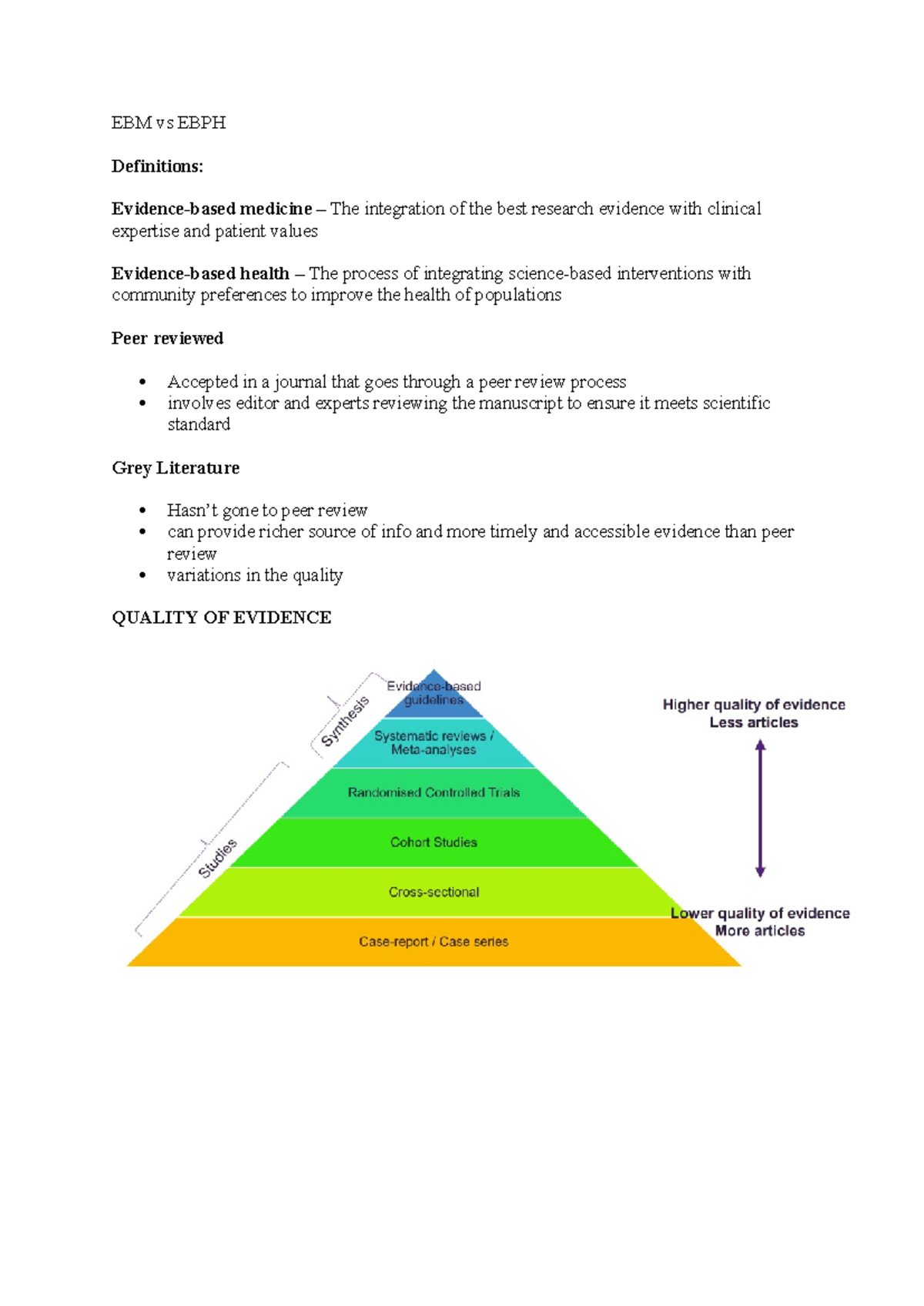 EBM vs EBP - EBM vs EBPH Definitions: Evidence-based medicine – The ...