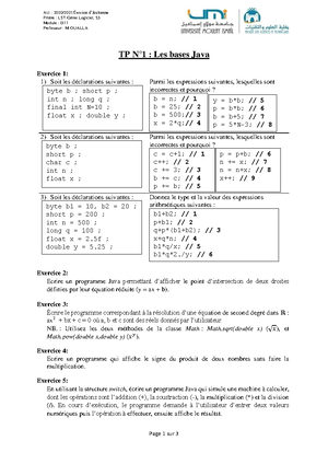 Exercices Classes POO - premiers exercices sur les classes Exercice 2.1 ...