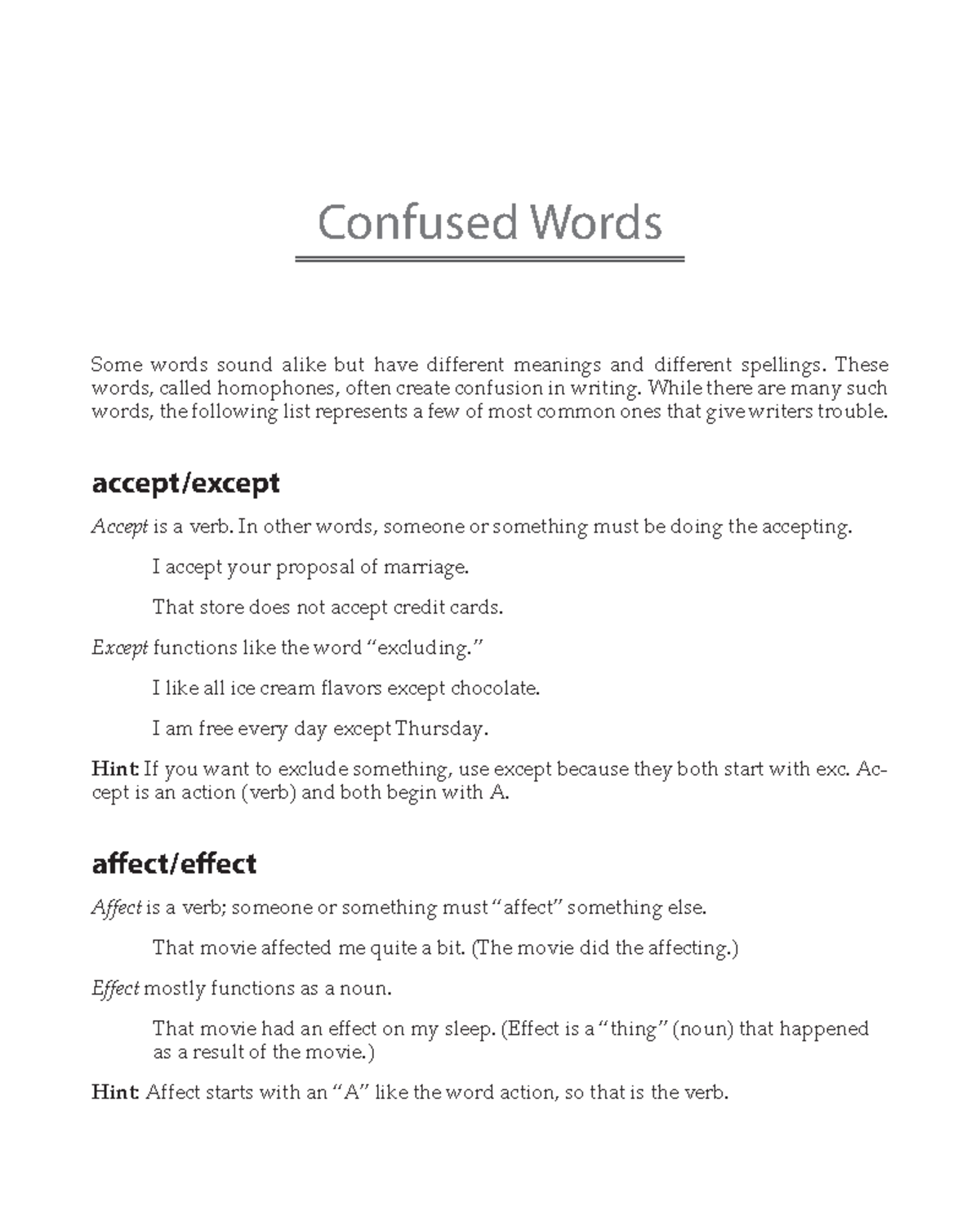Eng106l document confused Words New - Confused Words Some words sound ...