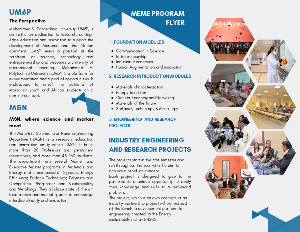 Brochure master MEME 2024 - The projects start in the first semester ...