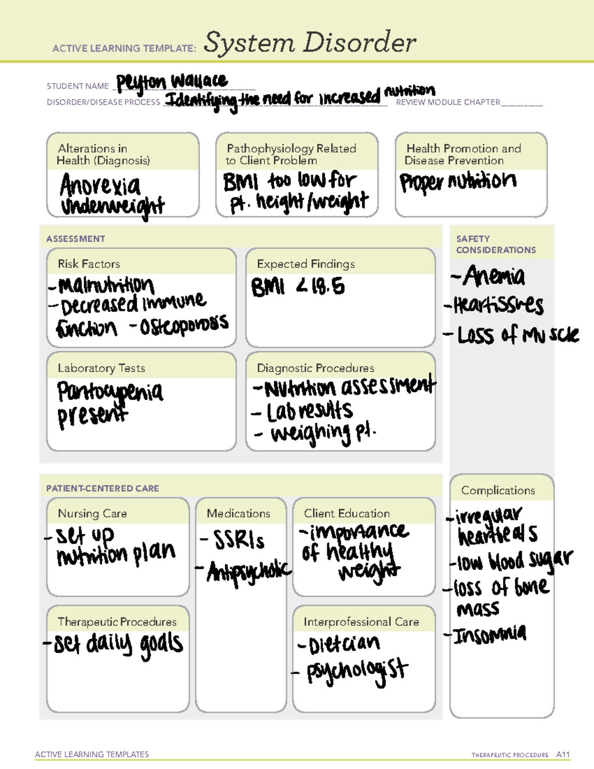 System Disorder Template - ACTIVE LEARNING TEMPLATES THERAPEUTIC ...