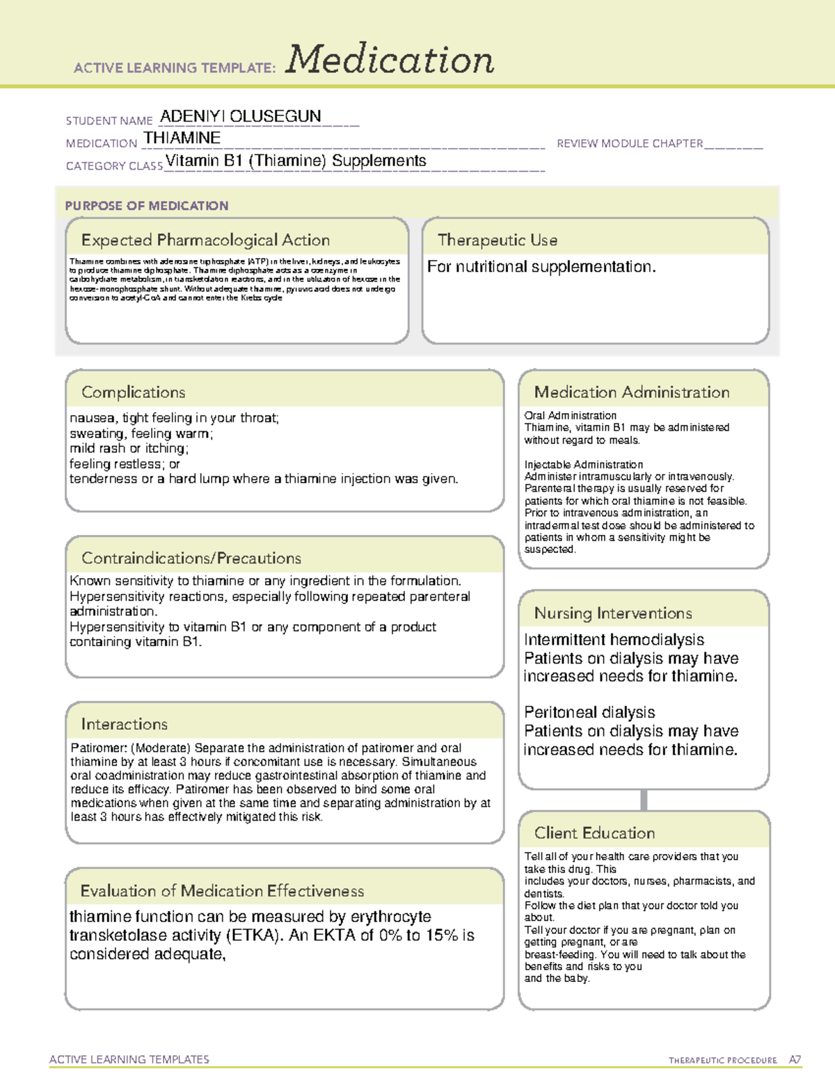 Active Learning Template medication - ACTIVE LEARNING TEMPLATES ...