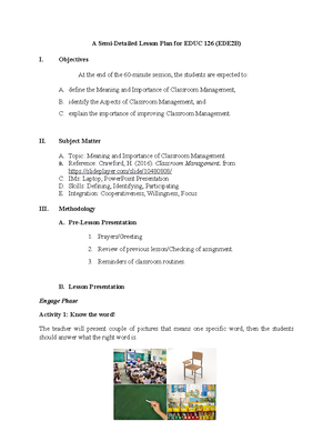 Lesson PLAN Possessive Pronouns 014303 - A Semi-Detailed Lesson Plan ...