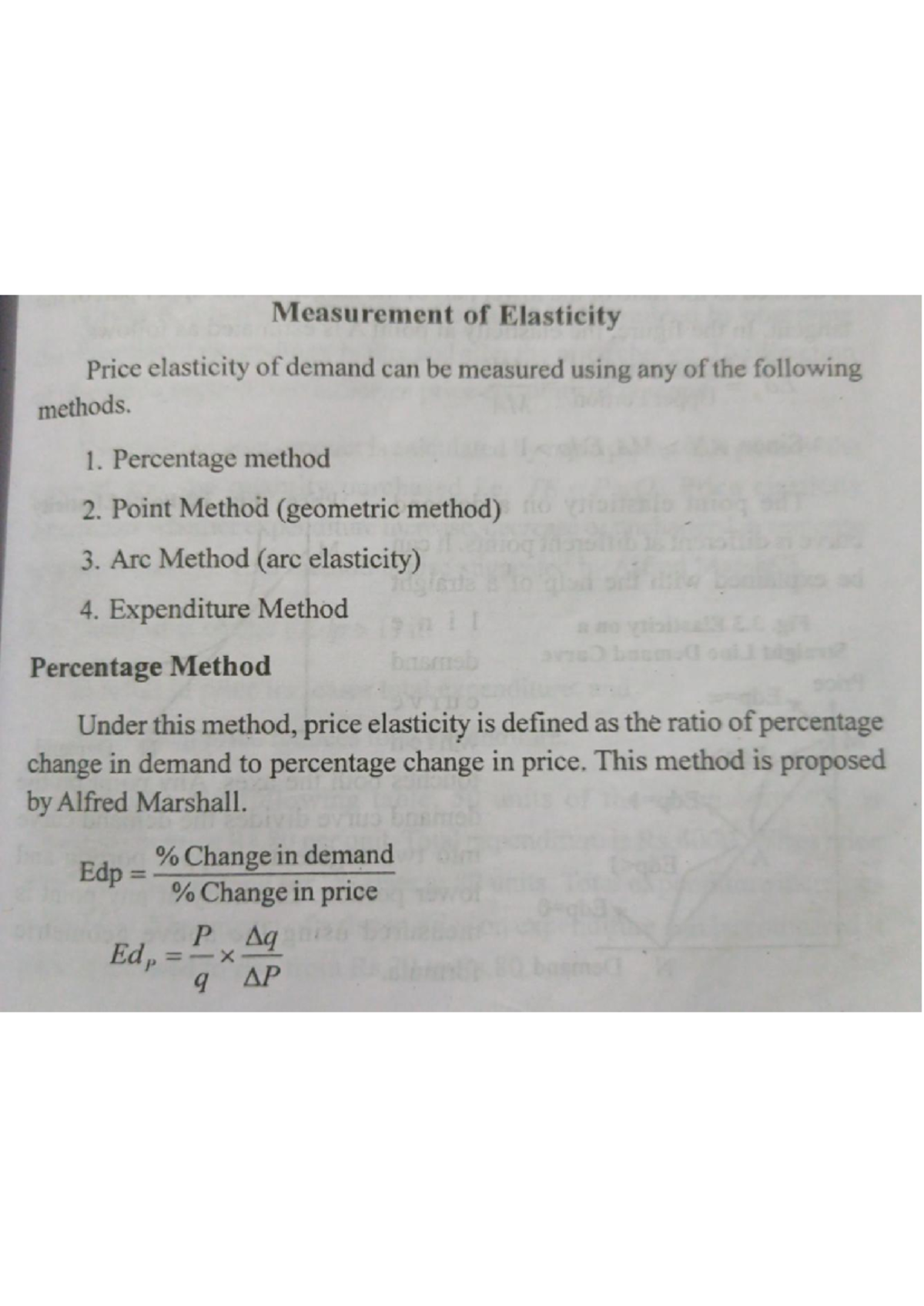 Methods of measuring elasticity of demand - Measurement of Elasticity Price elasticity of demand ...
