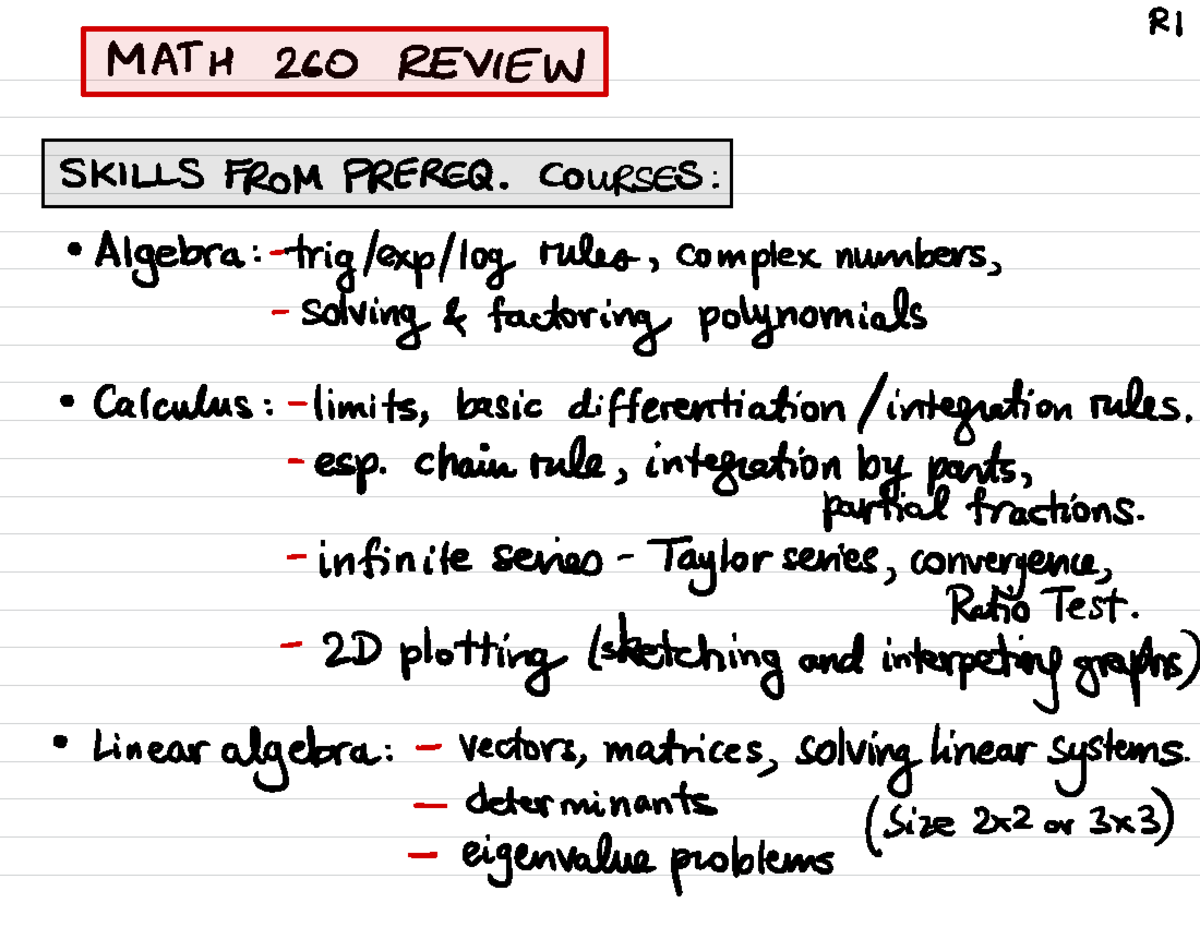 Review-MATH260 - review from the profssor - RI MATH 260 REVIEW SKILLS ...