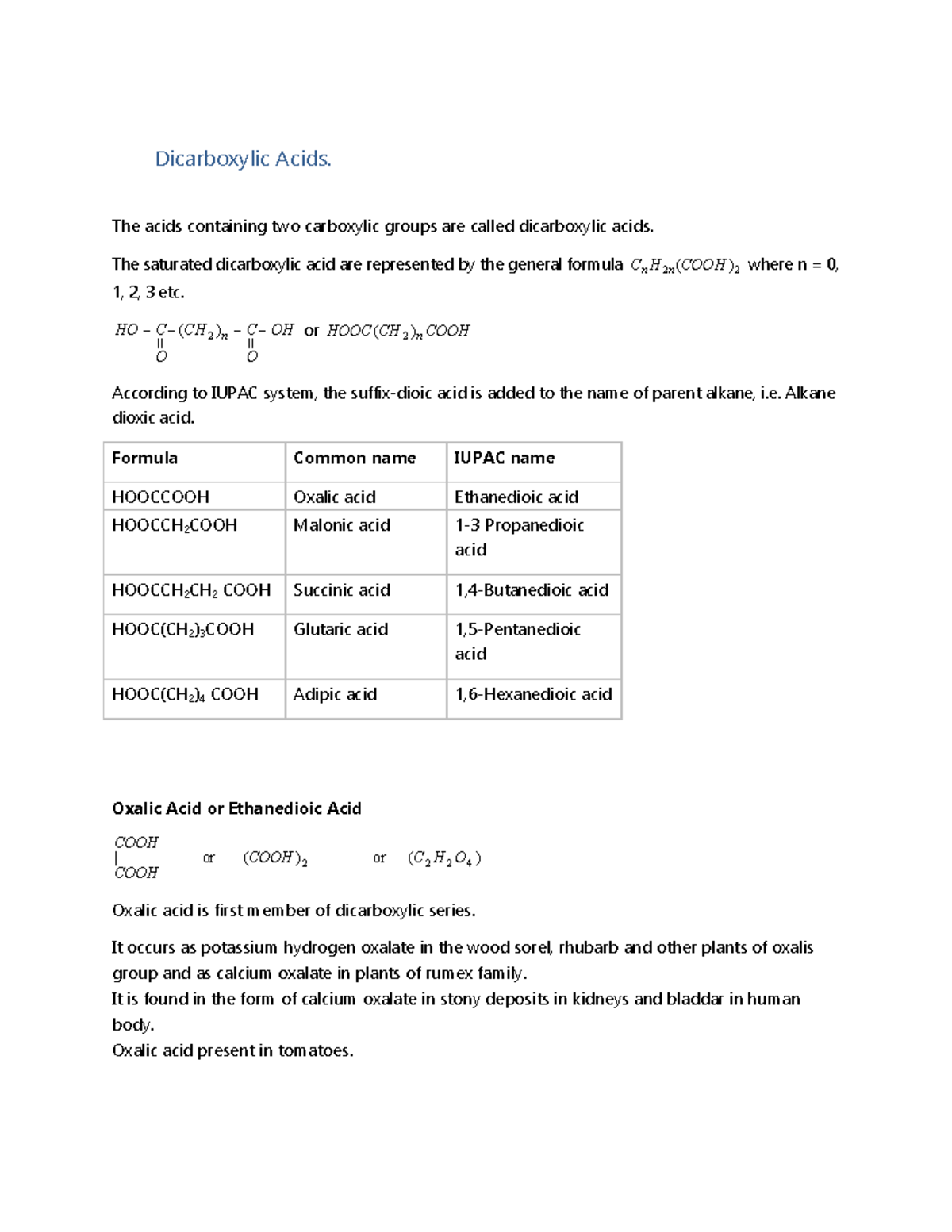 7 JEE Chemistry Carboxylic Acids & Their Derivatives Dicarboxylic Acids ...