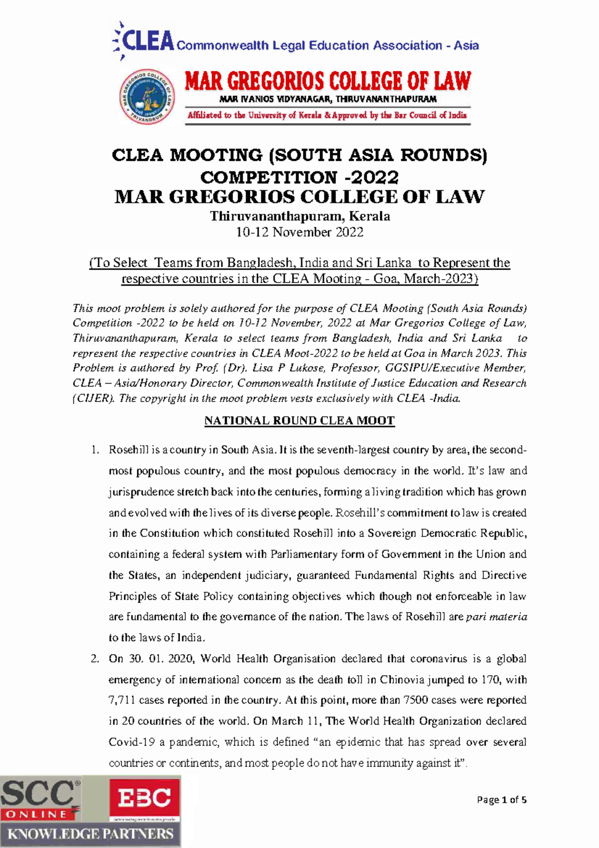 Clea Moot Problem 30-09-22 - : CLEA Commonwealth Legal Education ...