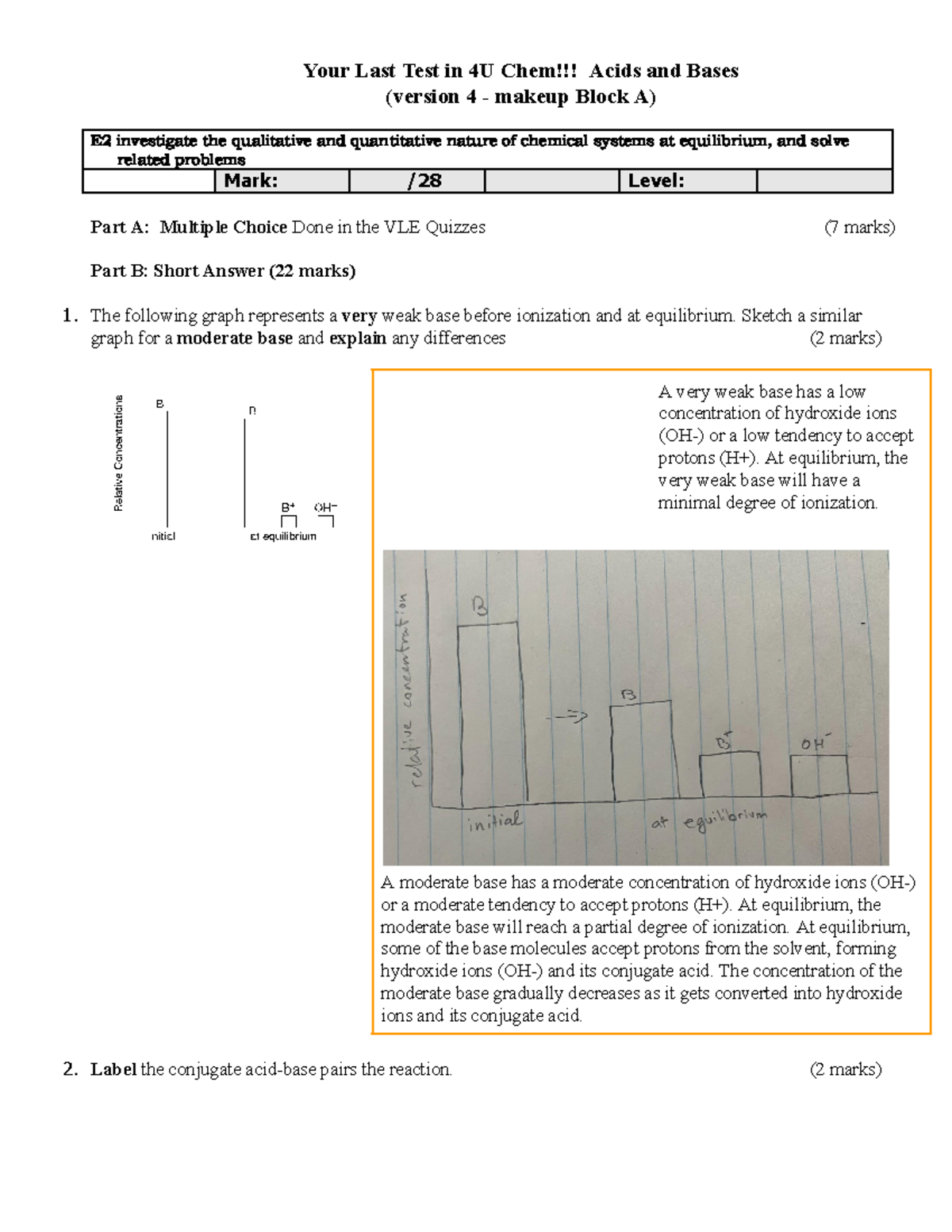 Copy of Acid and Base test.makeup block A - Your Last Test in 4U Chem ...