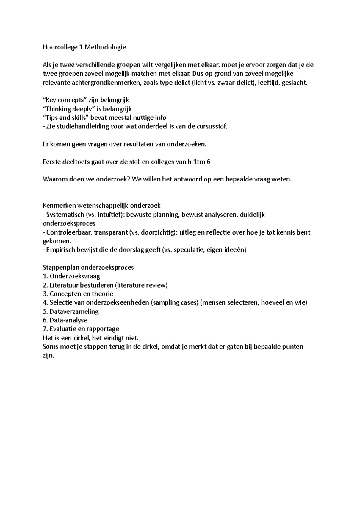 Hoorcollege 1 Methodologie Hoorcollege 1 Methodologie Als Je Twee