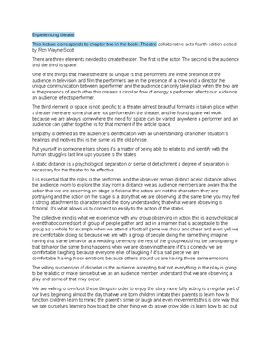 Analyzing Theatre - Analyzing Theatre Thinking and Writing about Live ...