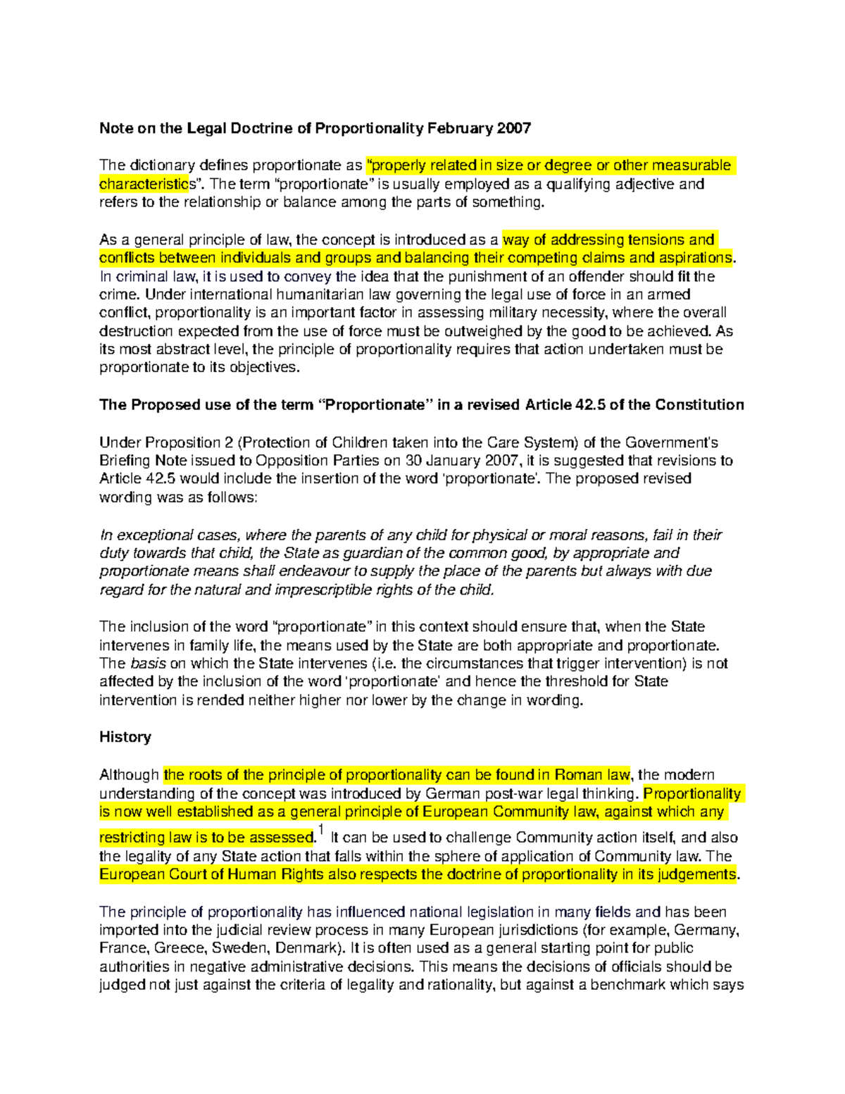 Legal Doctrine of Proportionality - The term “proportionate” is usually ...
