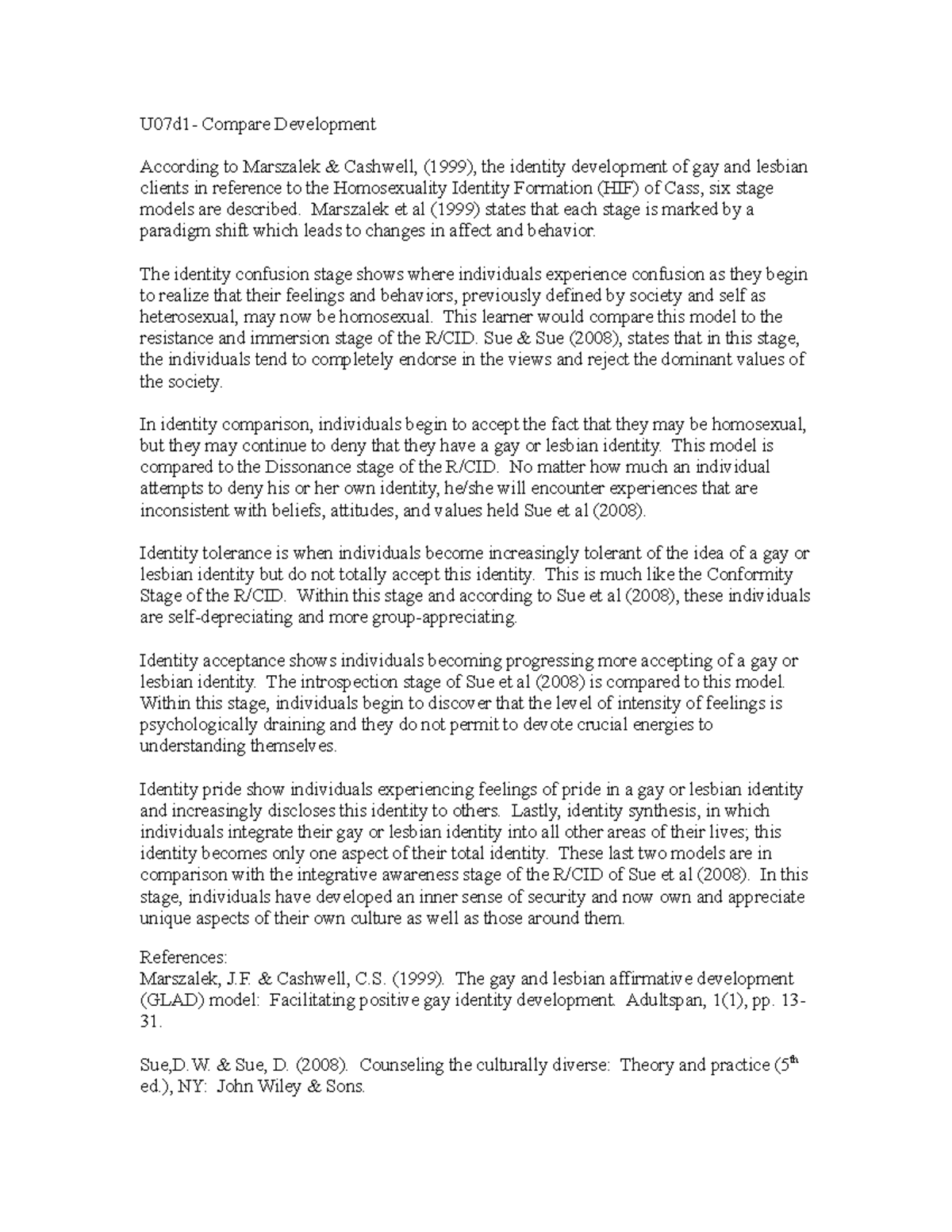 HS5237 u07d1-Compare Development - Compare Development According to ...