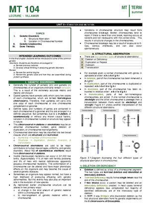 CYTO - MT104 - UNIT 2 - Introduction to Cytology - UNIT 2 ...