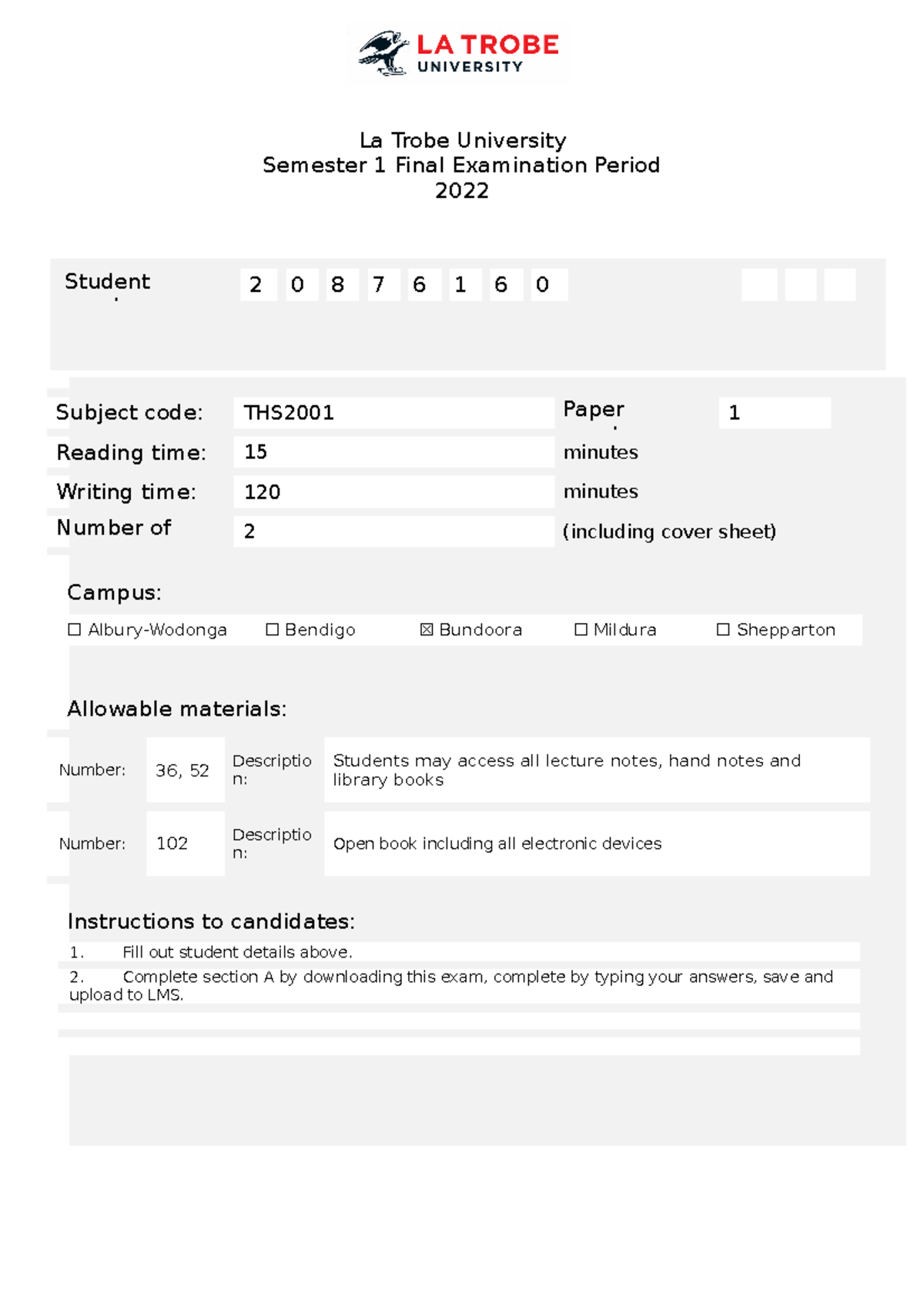 Final hospitality management - La Trobe University Semester 1 Final ...