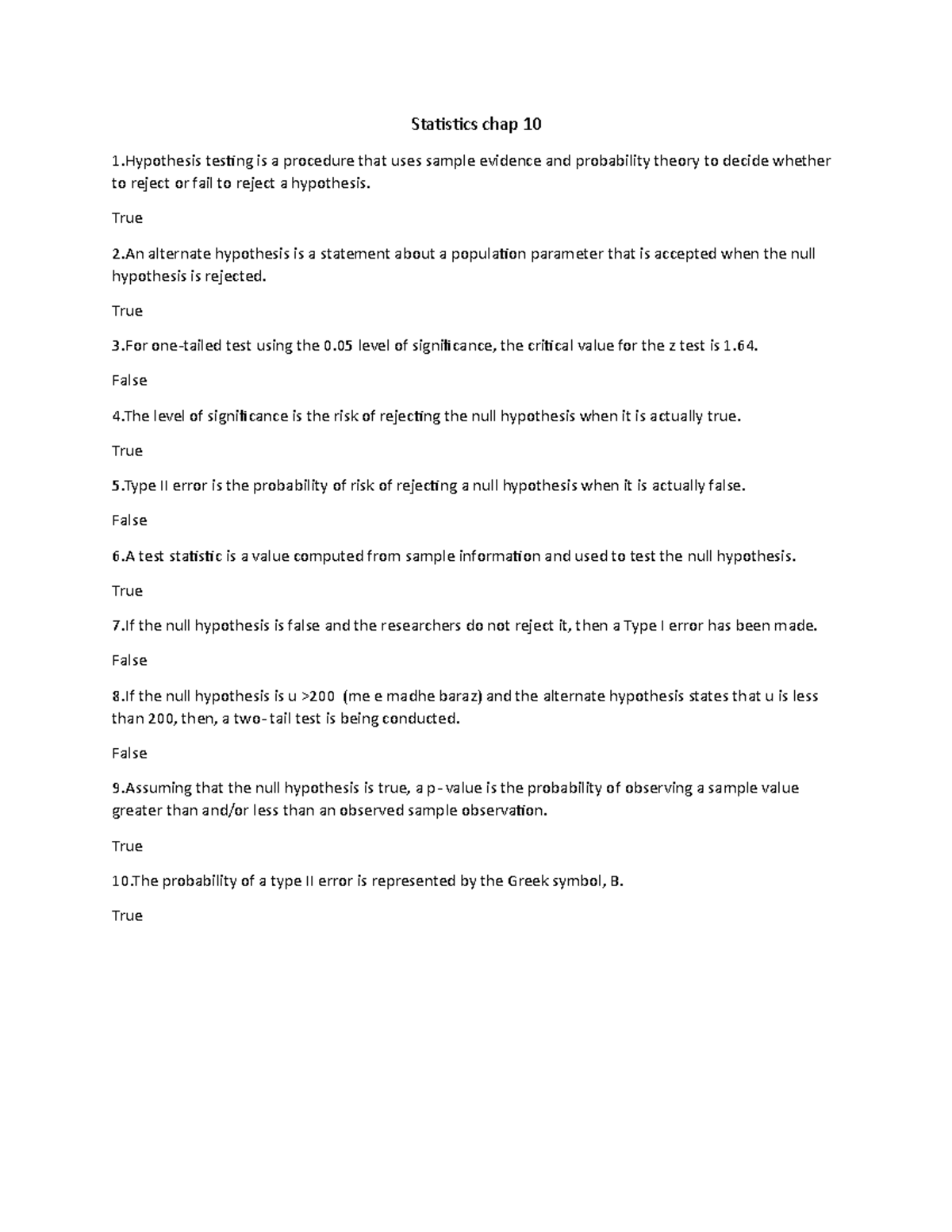 Statistics chap 10 - 21321 - Statistics chap 10 1 testing is a ...