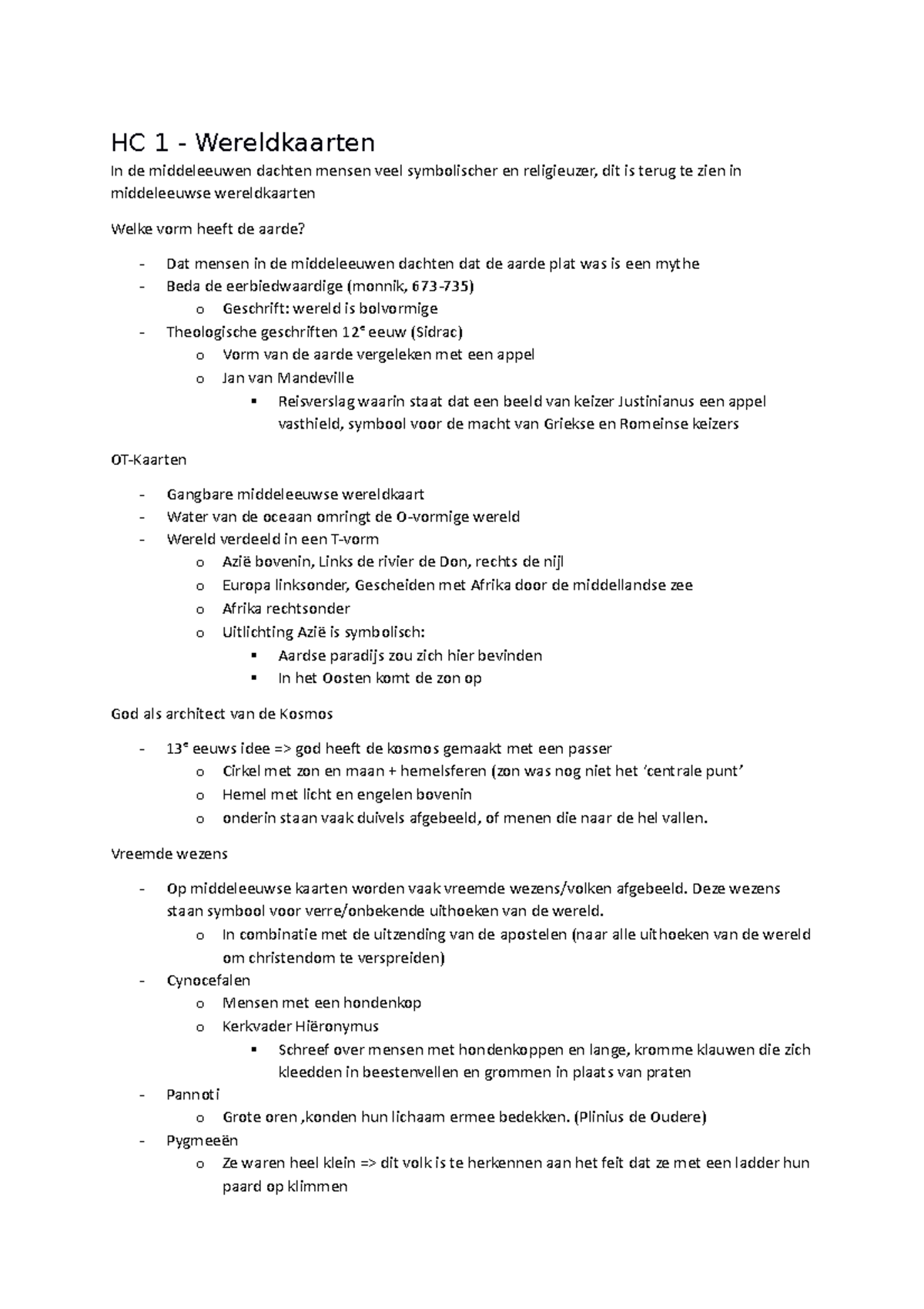 Korte samenvatting HC CvdH 2021 - HC 1 - Wereldkaarten In de ...