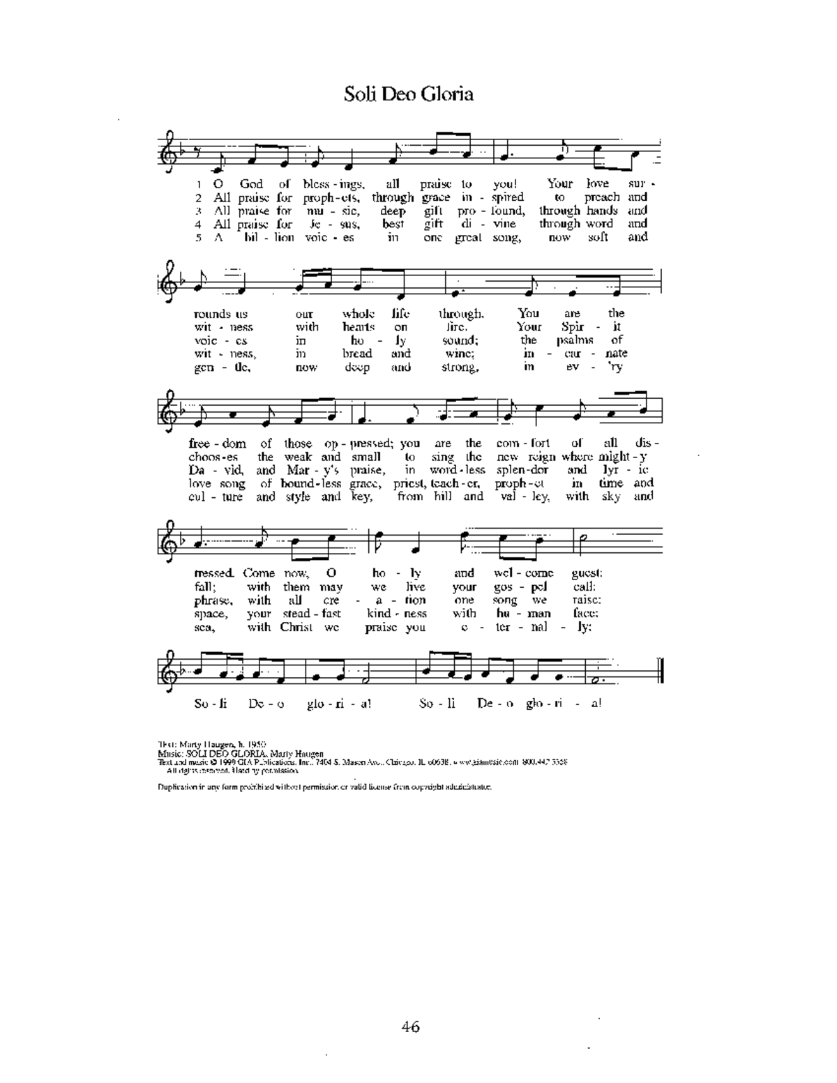 Soli-Deo-Gloria - Piano sheet - Soli Deo Gloria 1 O God of bless ings ...