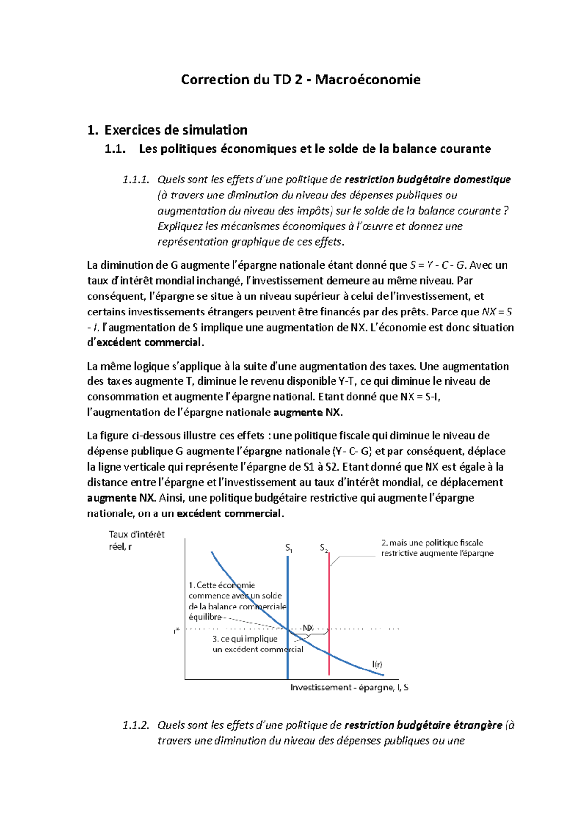 Macro Correction - TD 2 - Correction du TD 2 - MacroÈconomie 1 ...