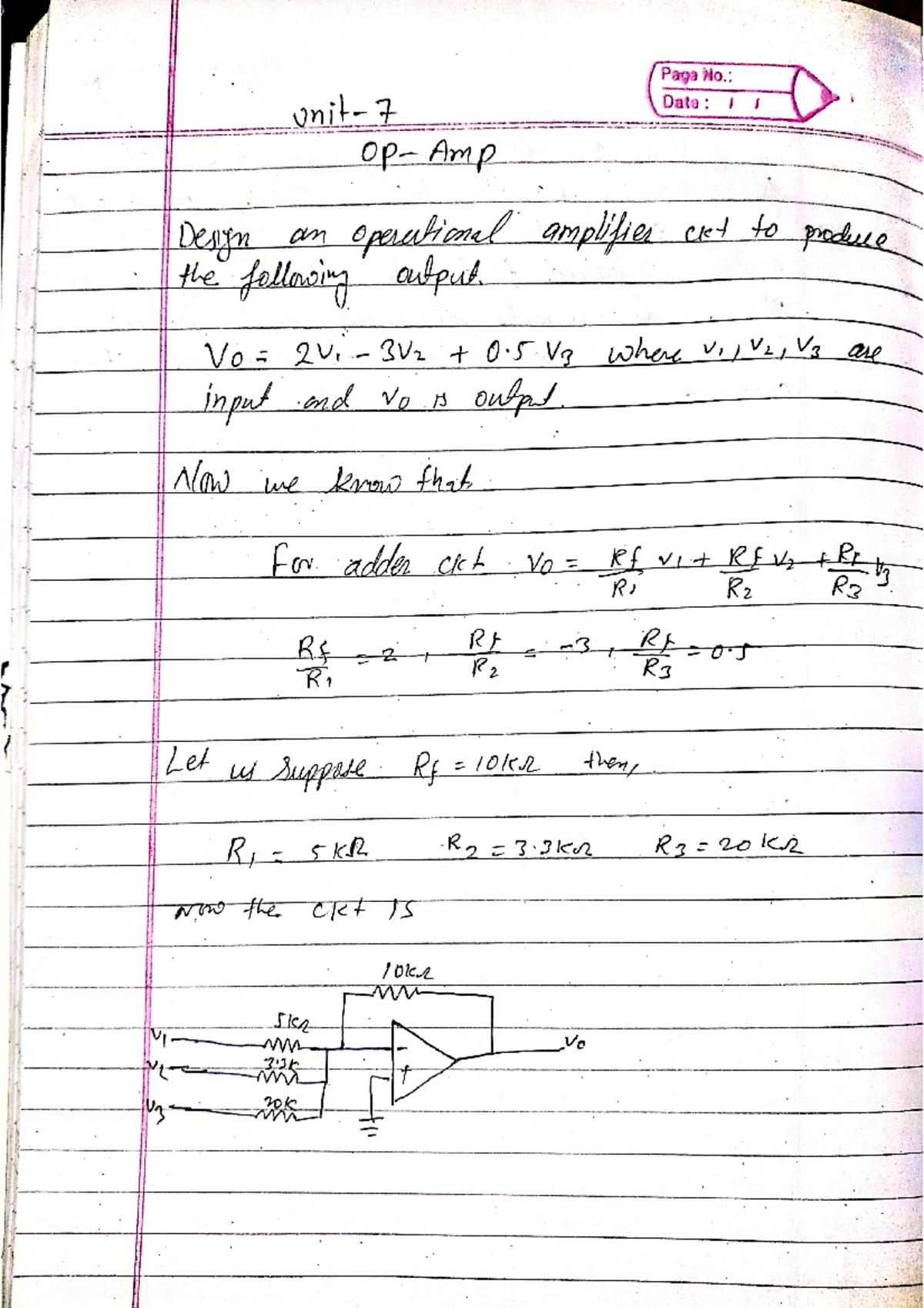 Op-amp assignment 7 - old question solved - Electronic Device and Circuits - Studocu