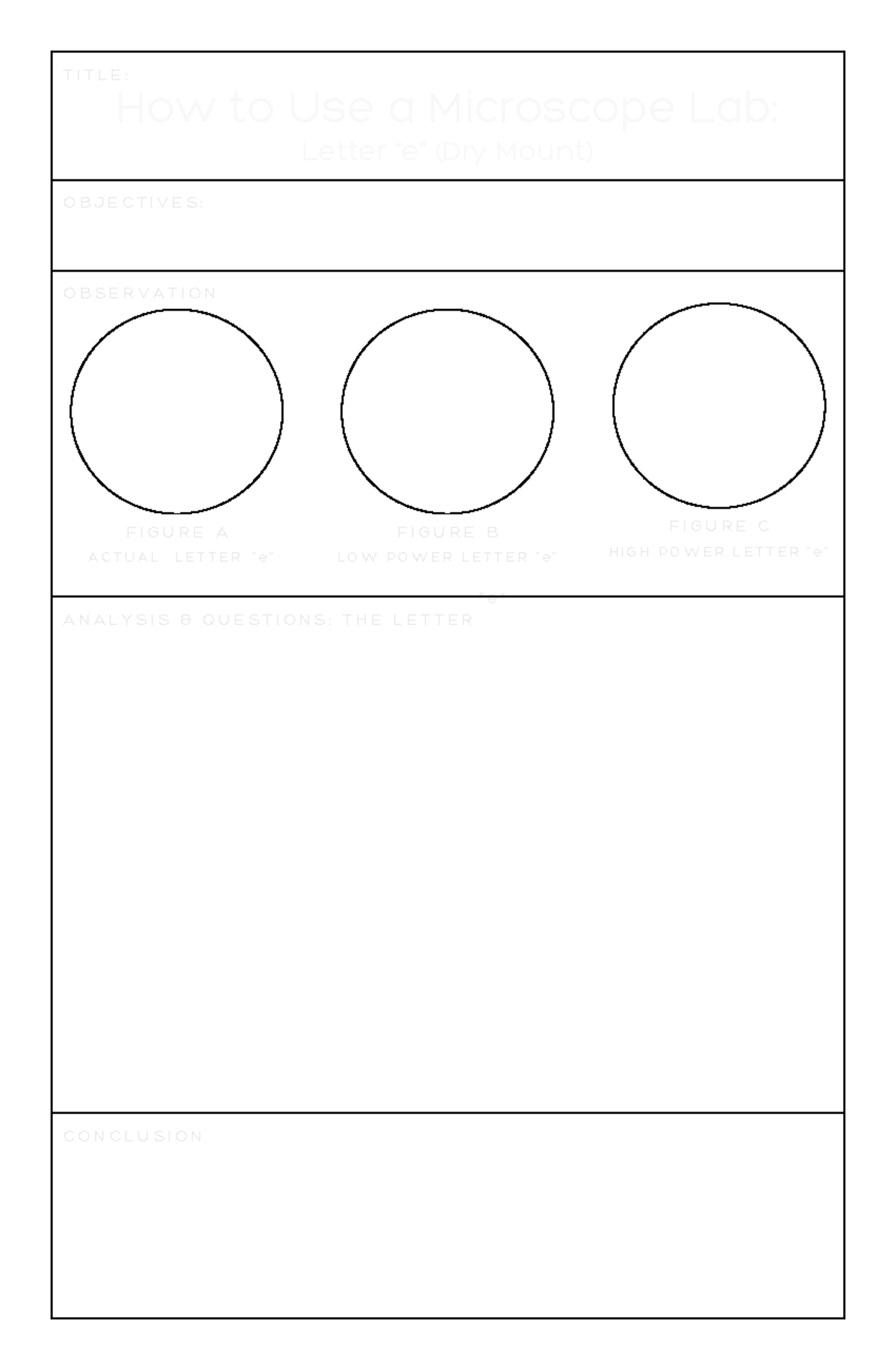science 7 lab report - O B J E C T I V E S :T I T L E :How to Use a ...