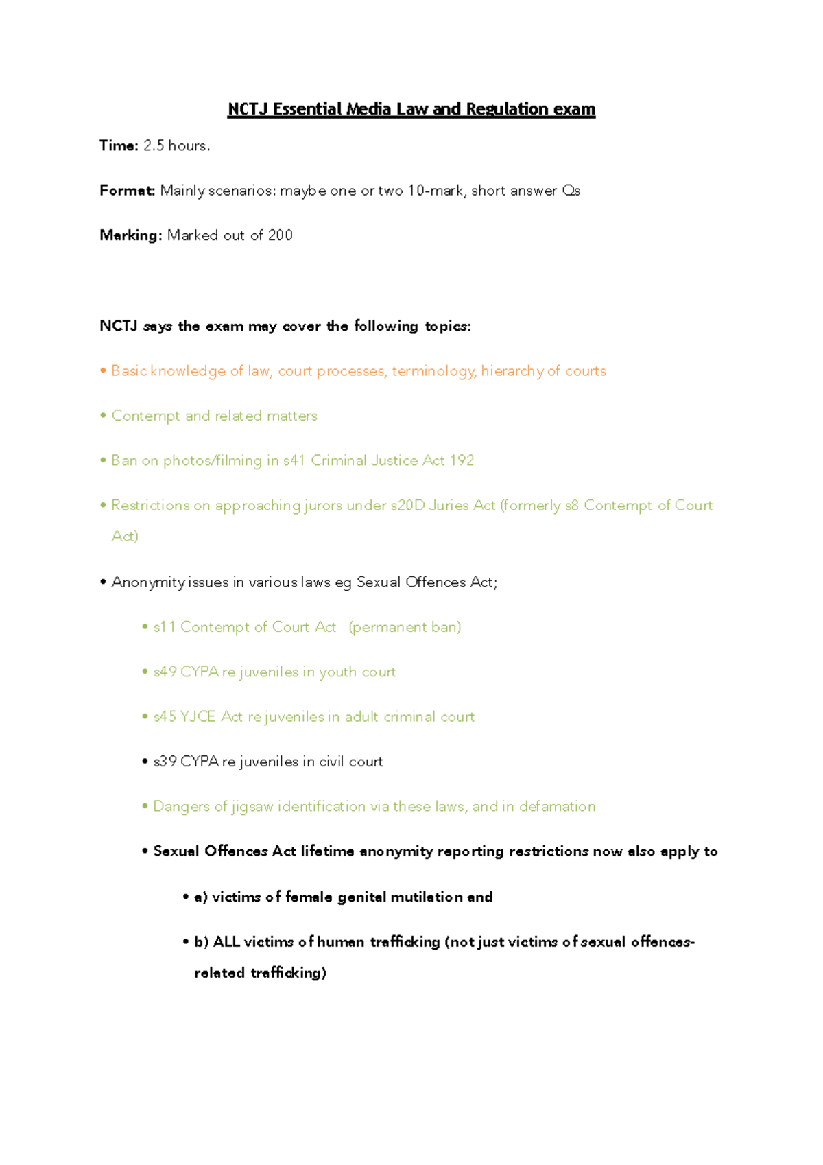 2018 NCTJ Exam format info - NCTJ Essential Media Law and Regulation ...