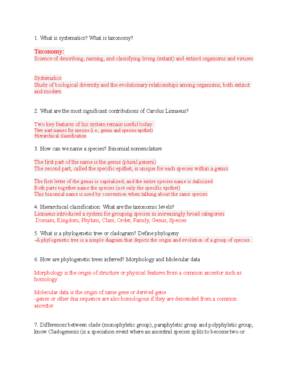 Taxonomy Systematics - What is systematics? What is taxonomy? Taxonomy ...