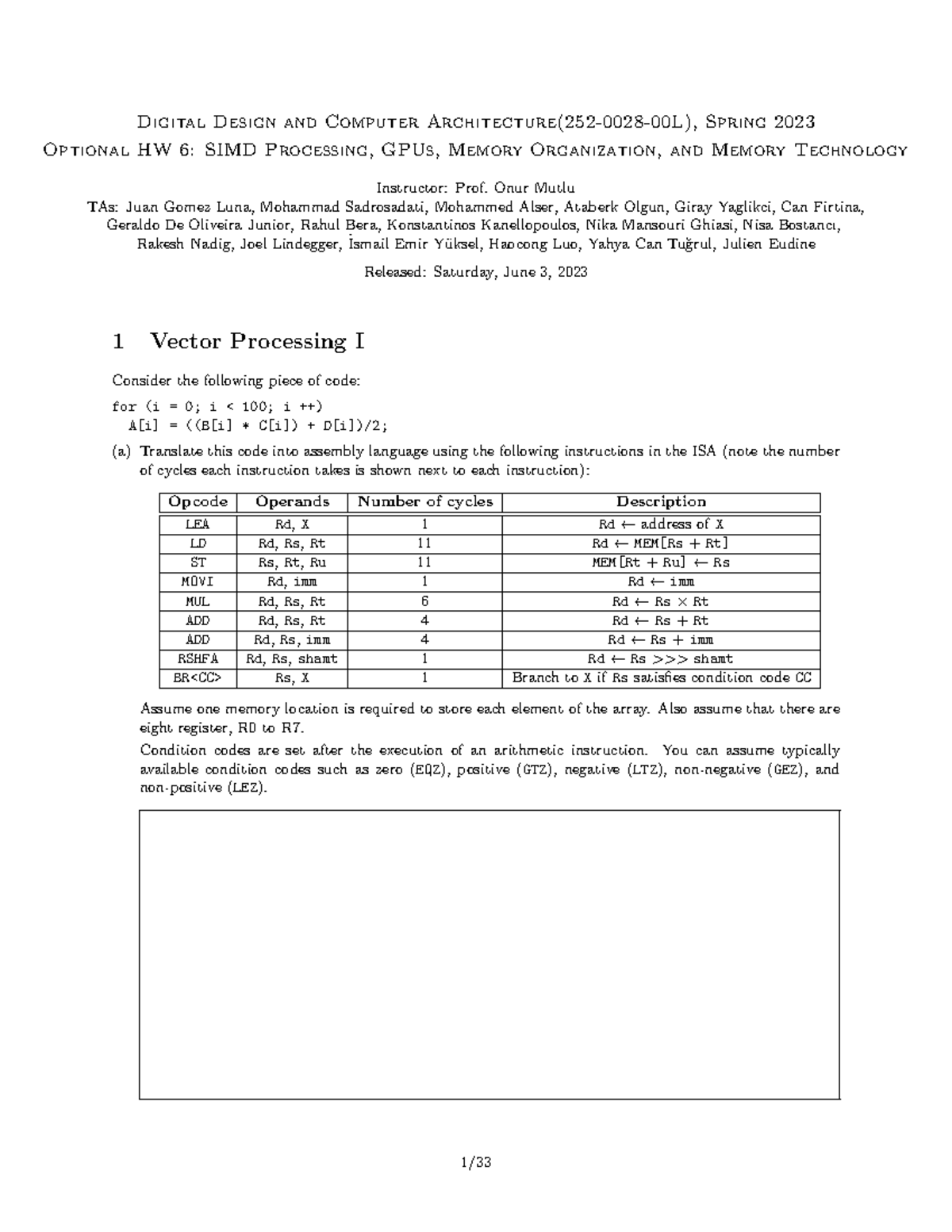 Spring 23hw6 - Digital Design and Computer Architecture(252-0028-00L ...