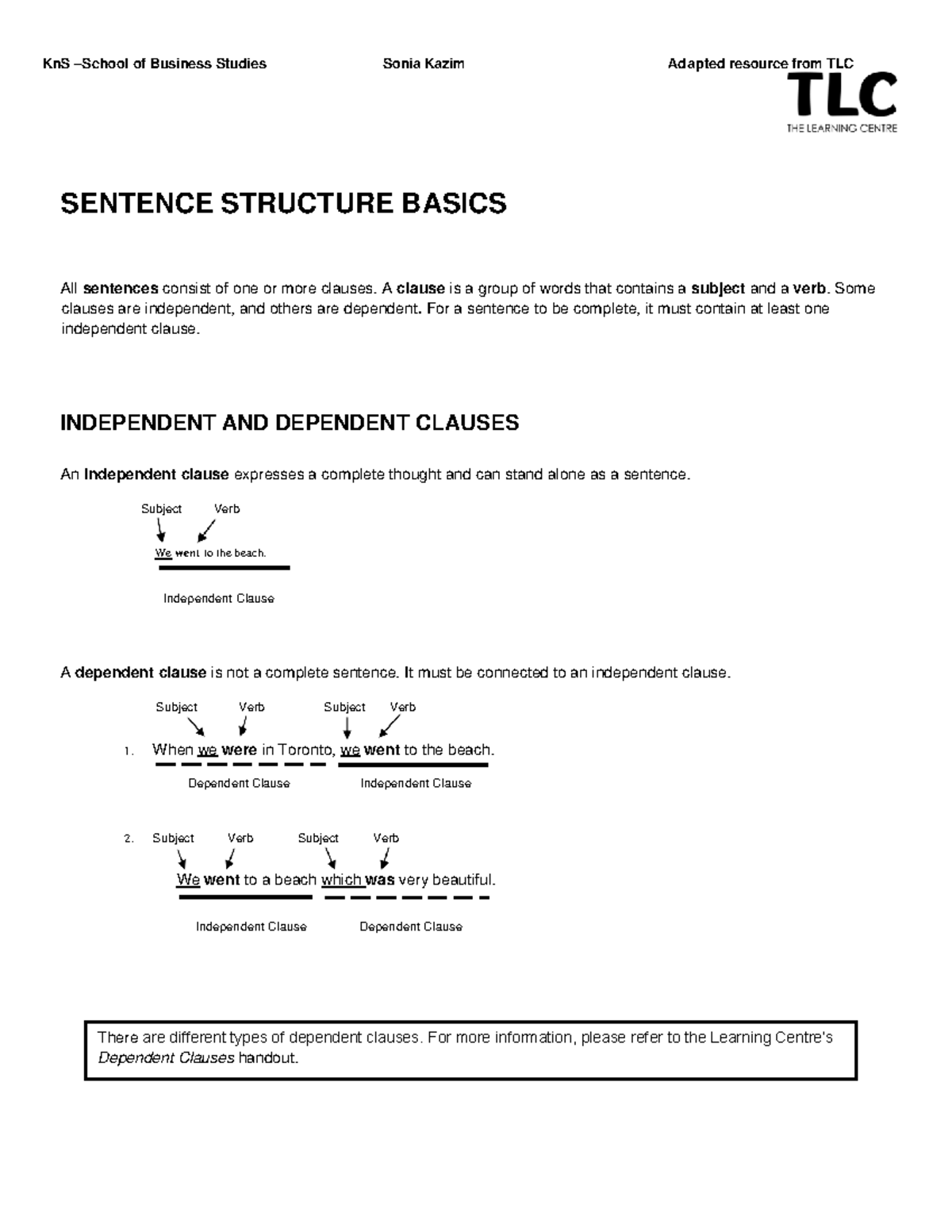 Sentence-Structure-Basics (1)-converted - KnS – School of Business ...