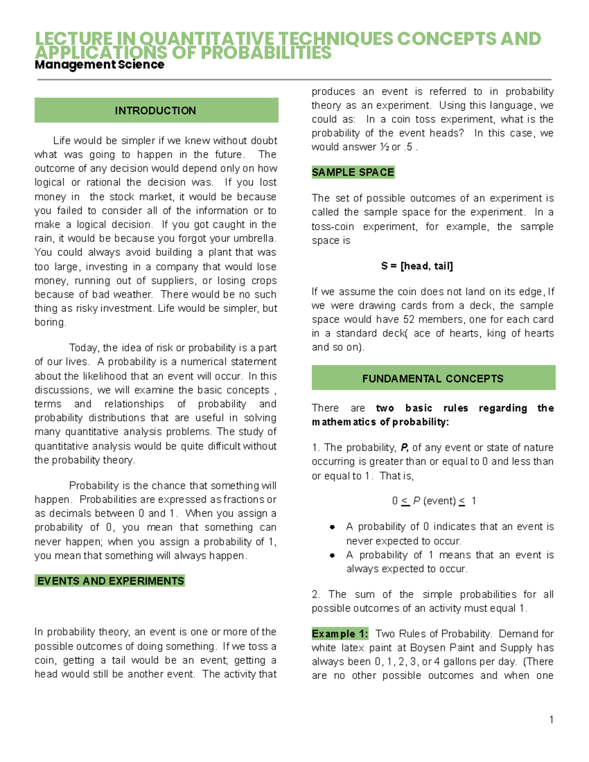 Mansci - 3 - breakeven analysis - LECTURE IN QUANTITATIVE TECHNIQUES CONCEPTS AND APPLICATIONS ...