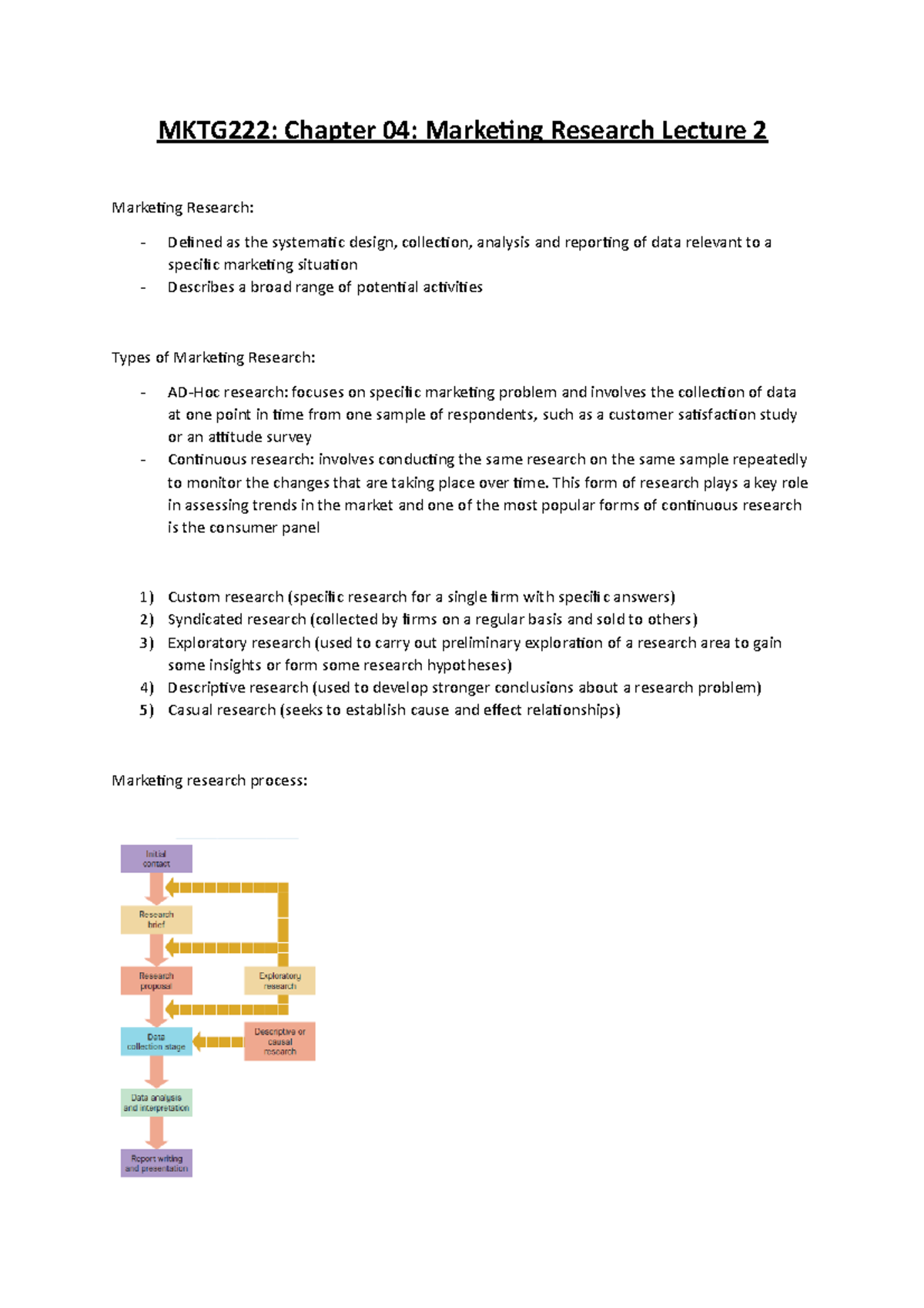 MKTG222- chapter 4 lecture 2 - MKTG222: Chapter 04: Marketing Research Lecture 2 Marketing ...