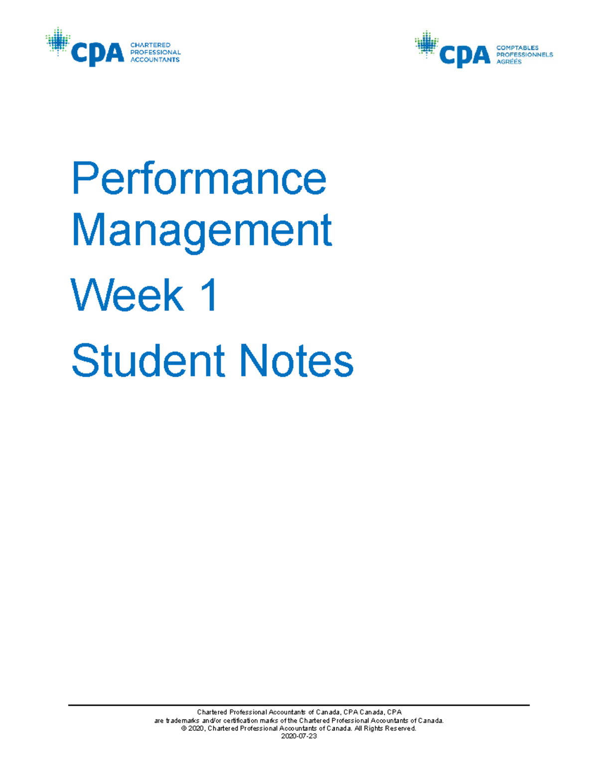 W1 study notes - accounting - Chartered Professional Accountants of ...