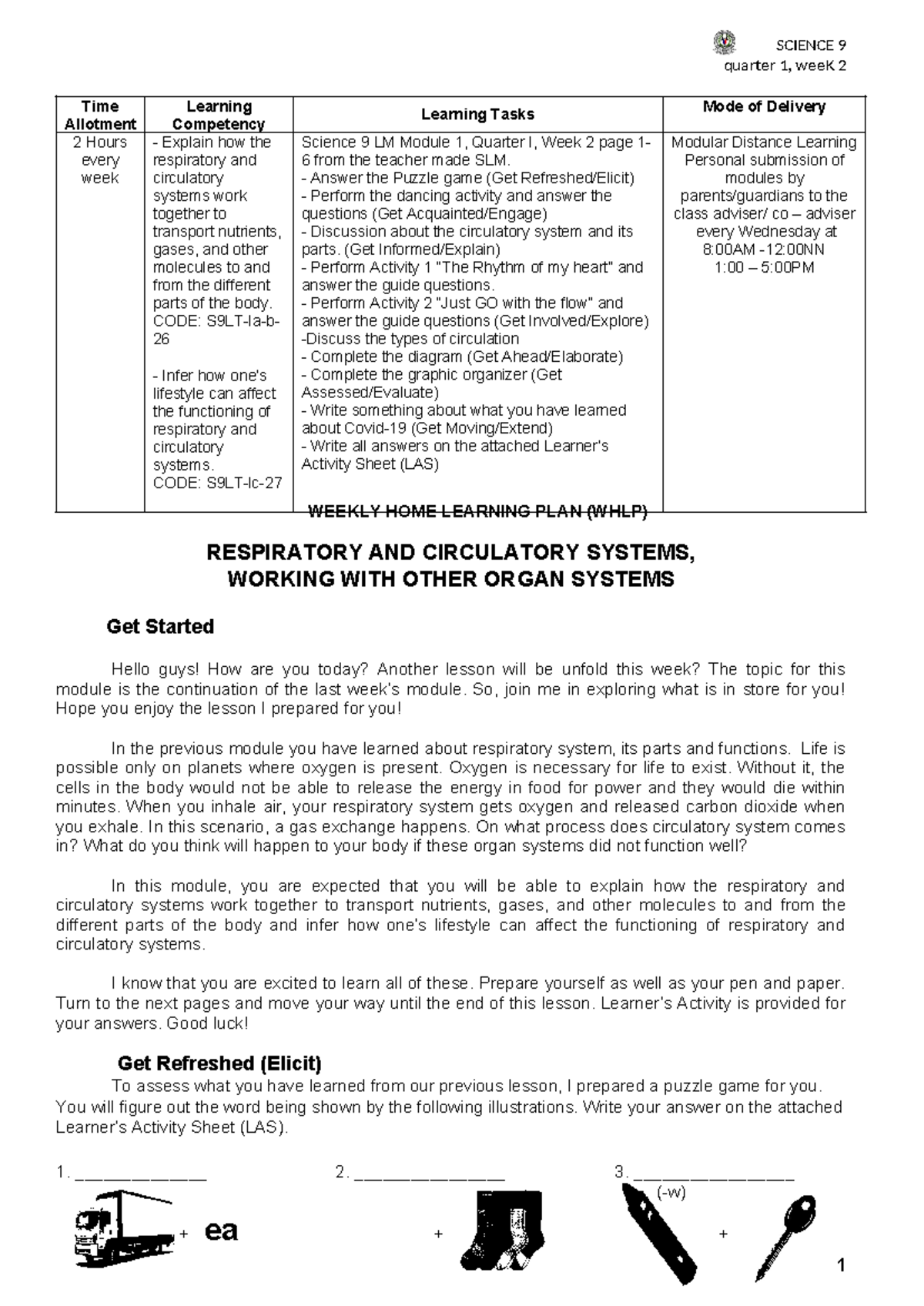 Science 9 Q1W2-new - A module - quarter 1, weeK 2 Time Allotment ...