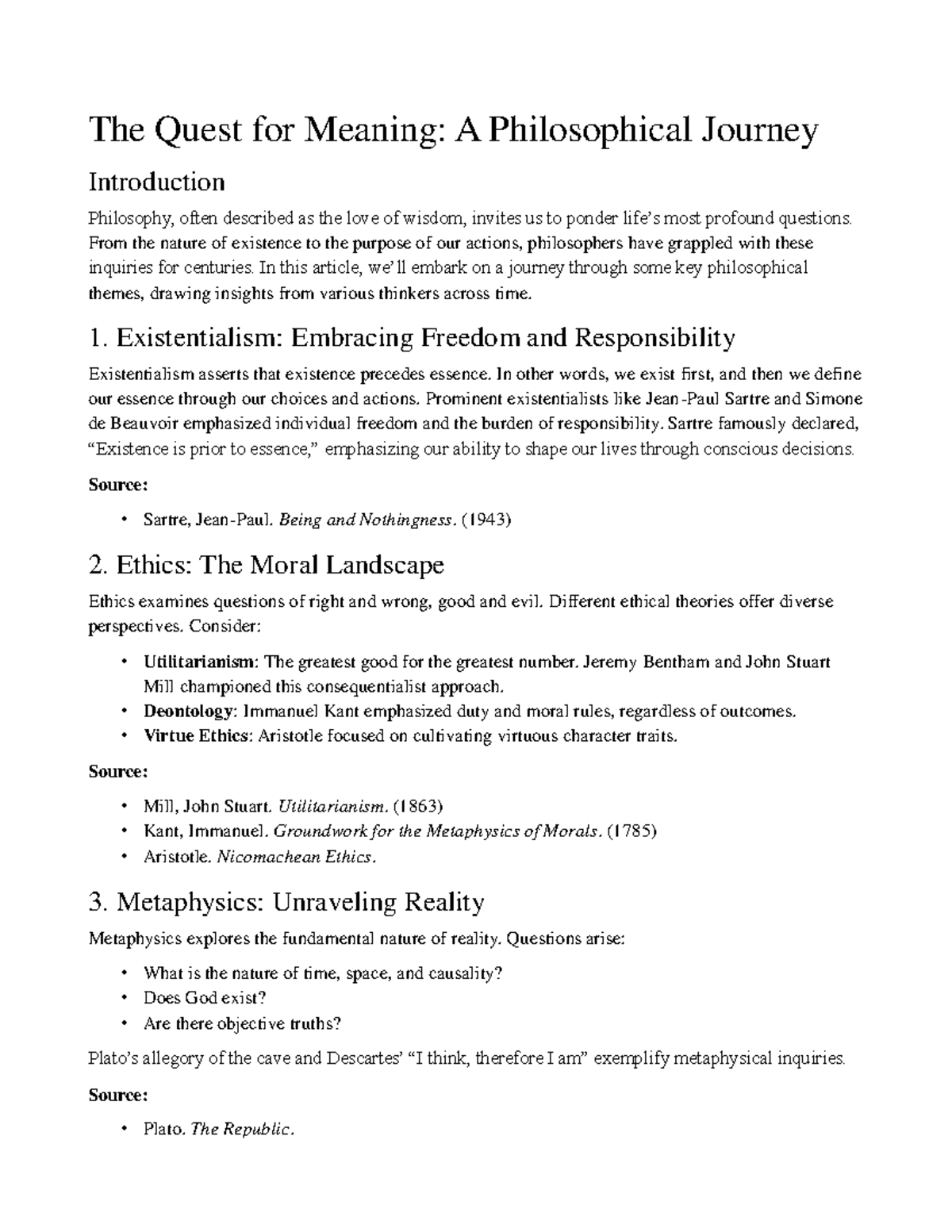 The Quest for Meaning A Philosophical Journey - The Quest for Meaning ...