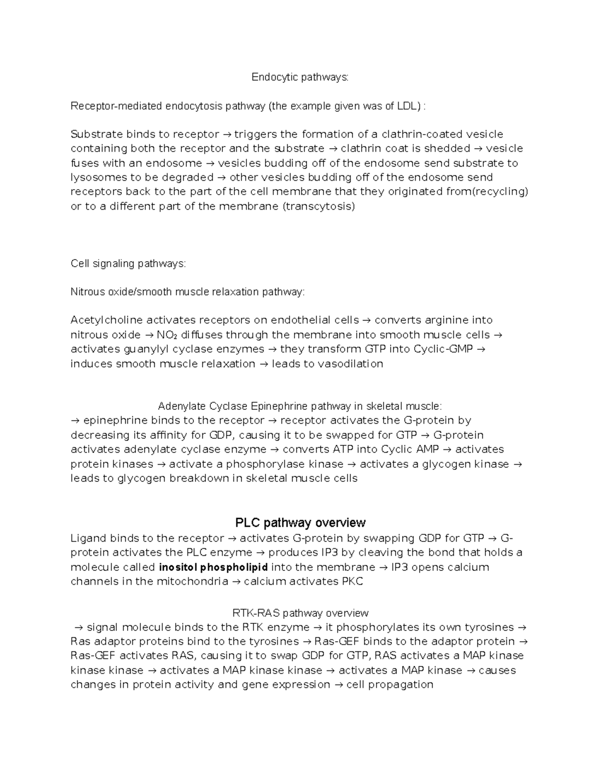 Cell bio pathways - Summary Cell Biology - Endocytic pathways: Receptor ...