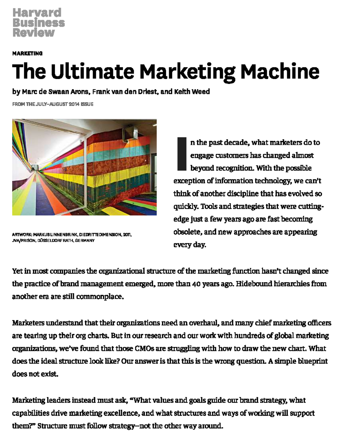The Ultimate Marketing Machine - Studocu