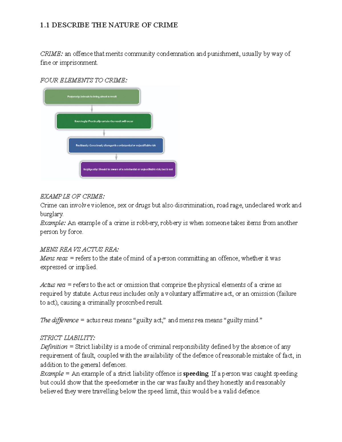1.1 Describe the nature of crime - 1 DESCRIBE THE NATURE OF CRIME CRIME ...