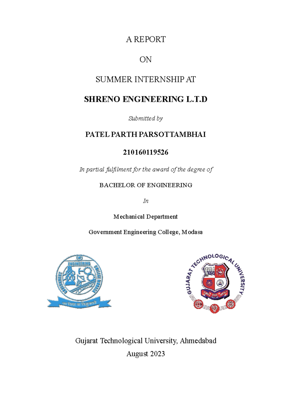 2023 016 7 355686 Internship Project Report File - A REPORT ON SUMMER ...