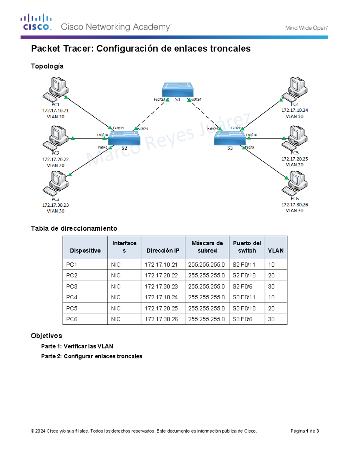 P21b -PT - Configuring Trunks Instructions - Packet Tracer: Configuración de enlaces troncales ...