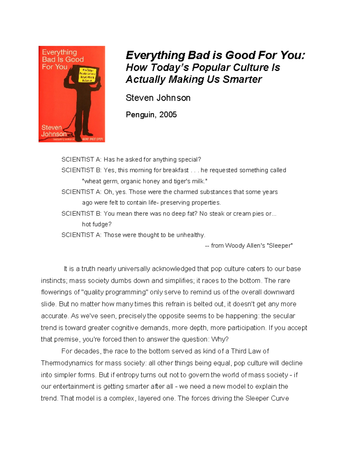 Excerpt from Everything Bad is Good For You - Everything Bad is Good For You: How Today’s ...