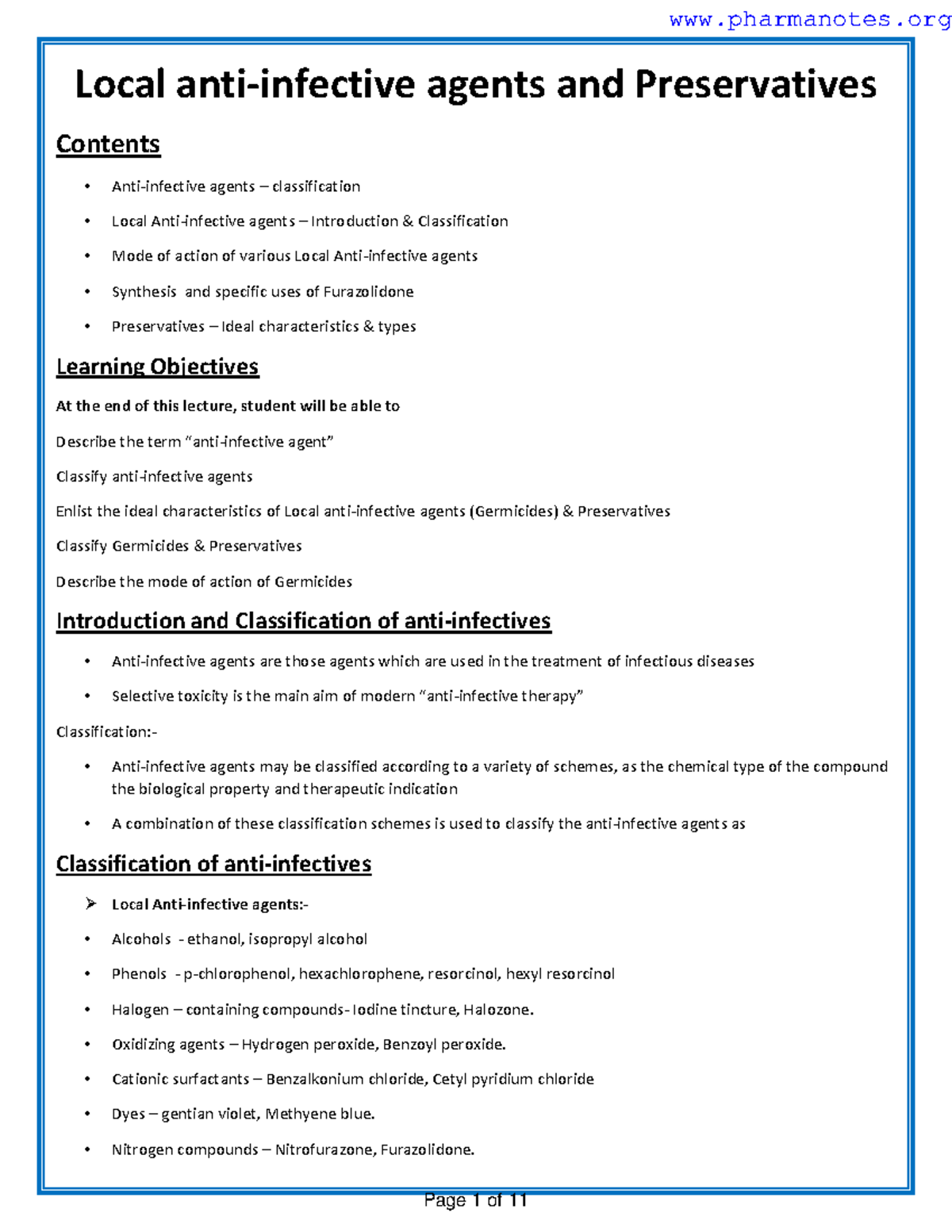 Anti-infectives - Anti-infectives - Local anti-infective agents and ...