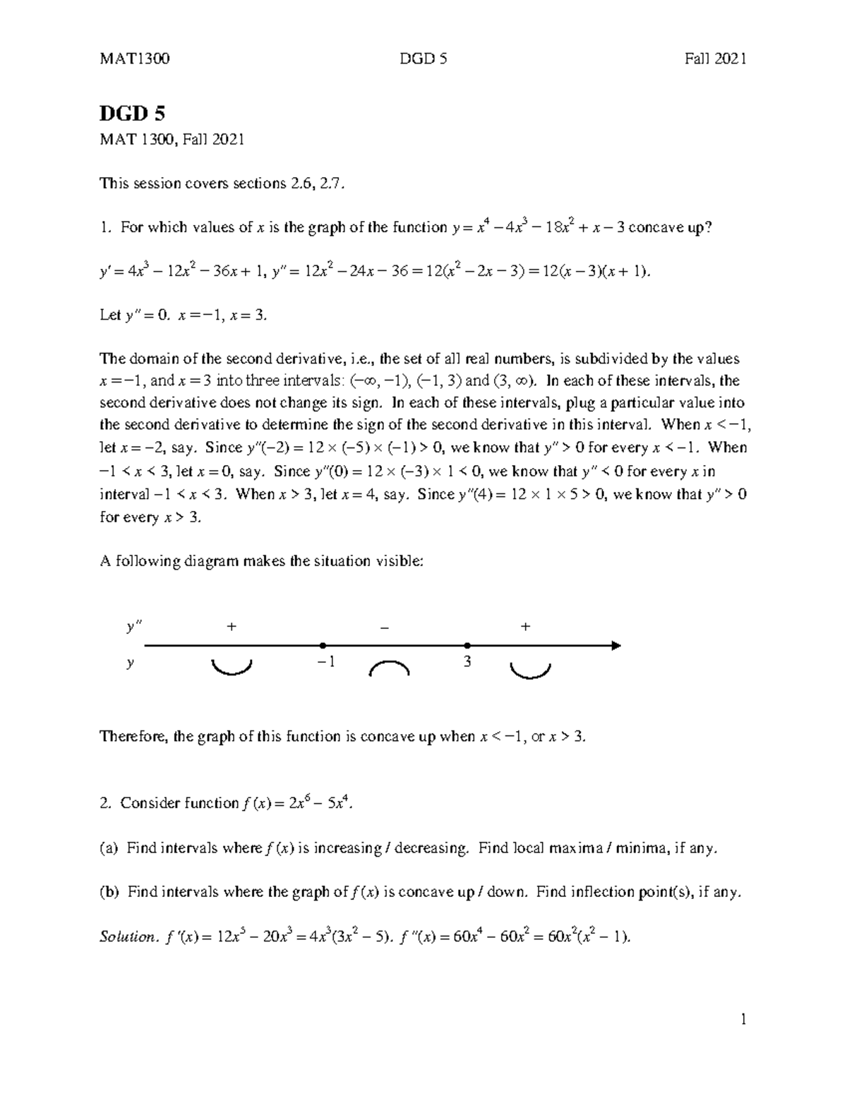 1300DGD05 - DGD - DGD 5 MAT 1300, Fall 2021 This session covers ...
