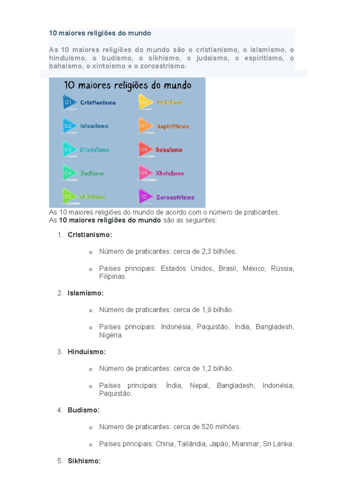 10 maiores religiões do mundo - As 10 maiores religiões do mundo de ...