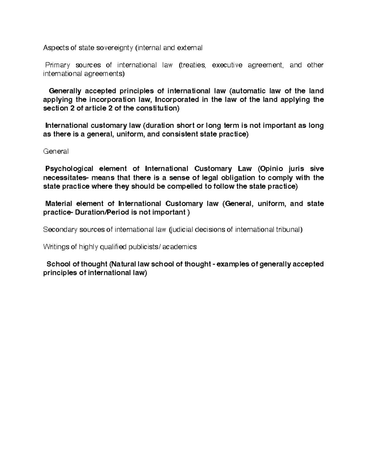 Reviewer IN PIL ( Revalida: Exams) - Aspects of state sovereignty ...