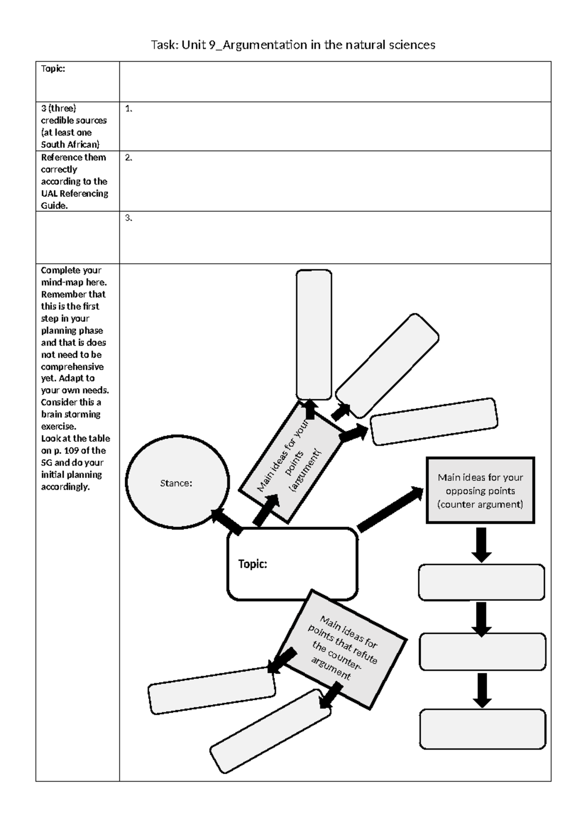 LST110 - Unit 9 task template(1) - Task: Unit 9_Argumentation in the ...
