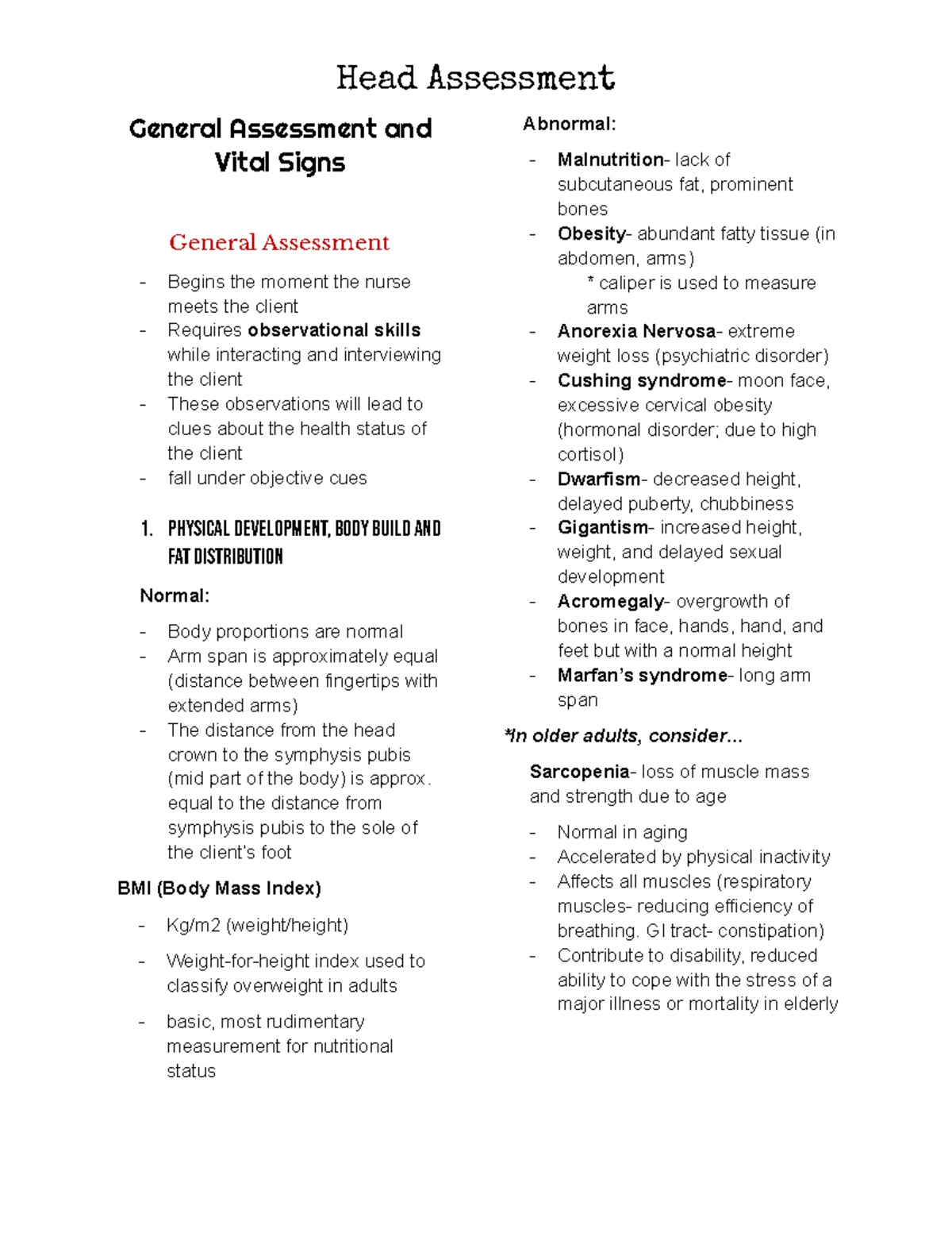 General Assessment and Vital Signs - General Assessment and Vital Signs ...